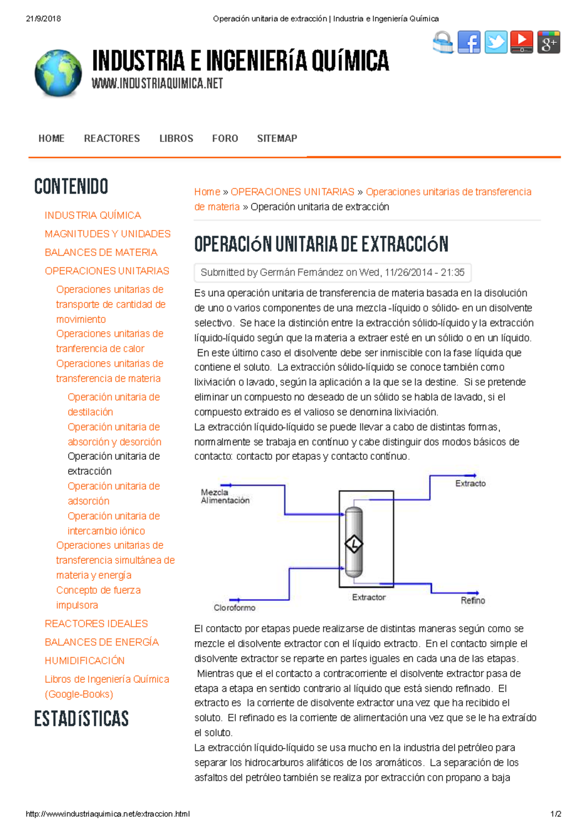 Operación Unitaria de Extracción con Solventes - Industria e Ingeniería ...