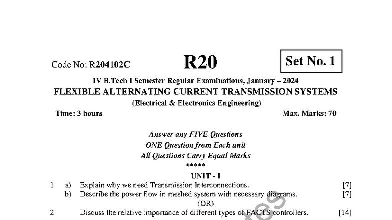 R20 Code No: R204102C IV B.Tech I Sem Regular Exam Jan 2024 - FACTS ...