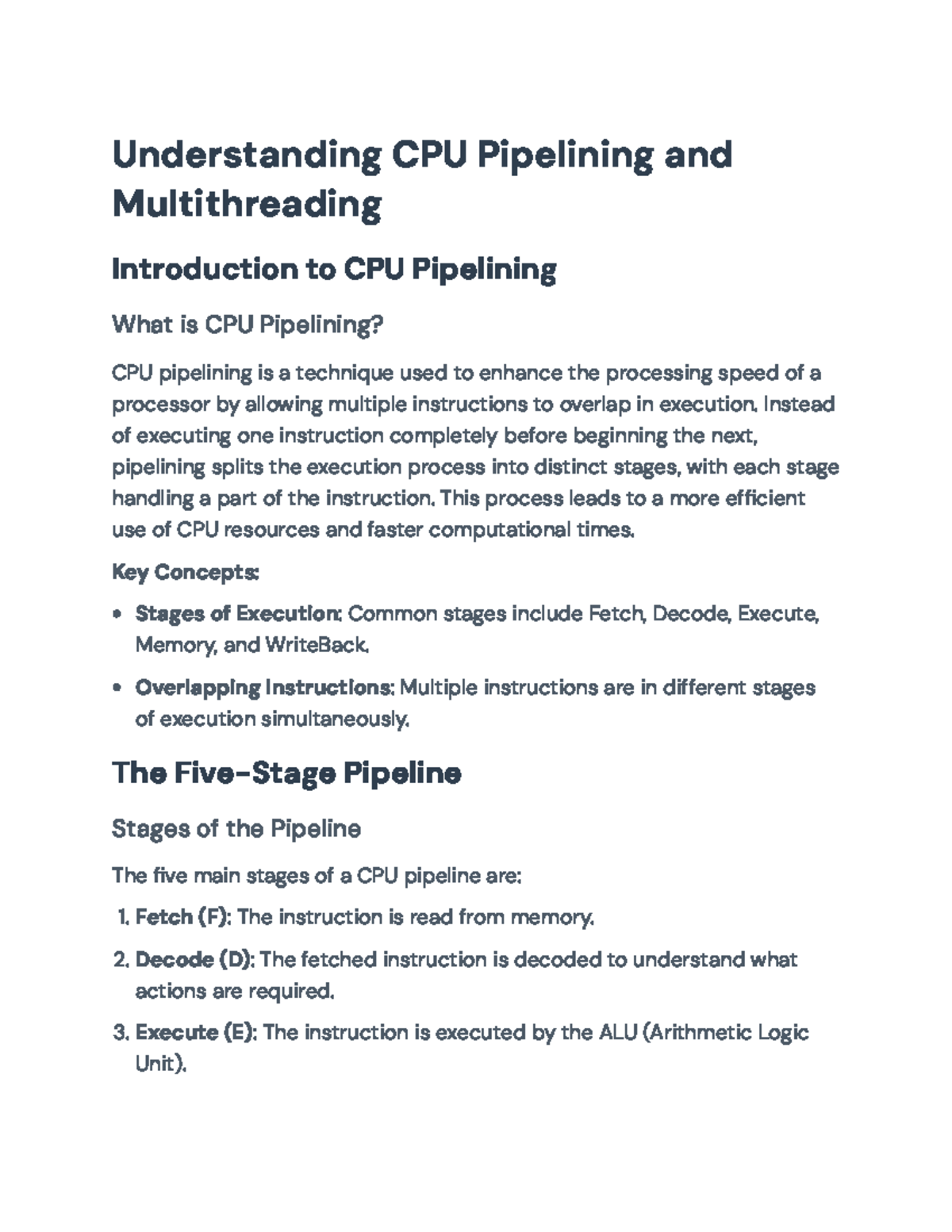 Understanding CPU Pipelining and Multithreading Techniques ...