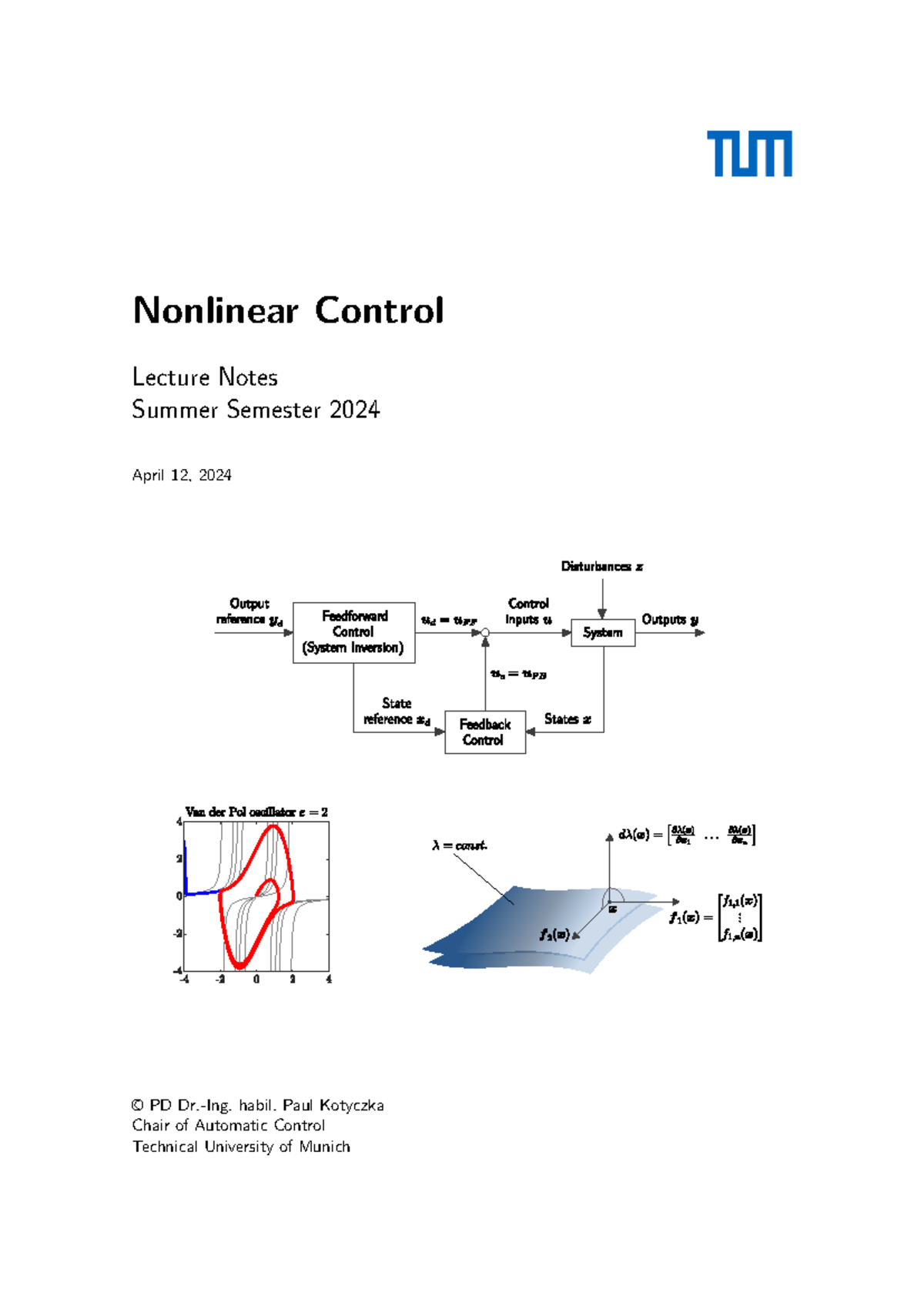 Nonlinear Control Lecture Notes (NLC 2024) - Summer Semester - Studocu