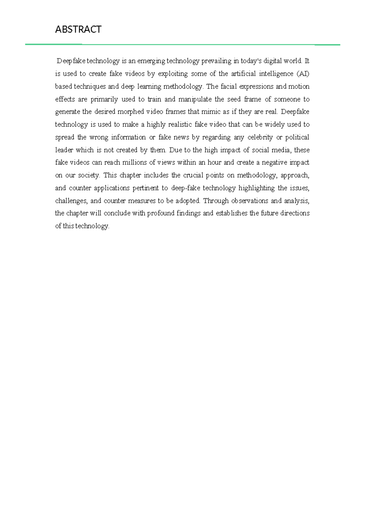 Deepfake Technology: Methodologies, Detection, and Social Impact ...