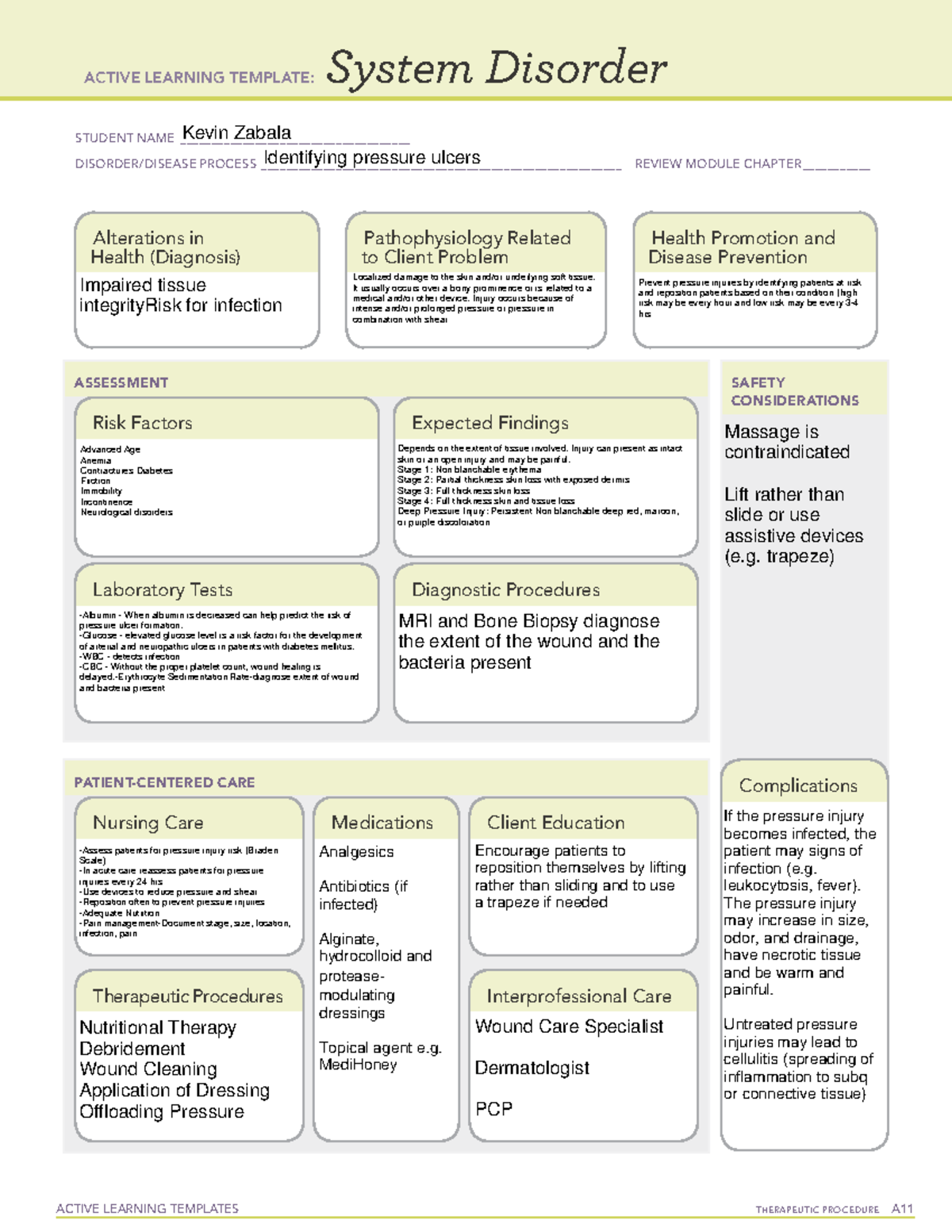 Pressure ulcers - Focused Reviews - ACTIVE LEARNING TEMPLATES ...