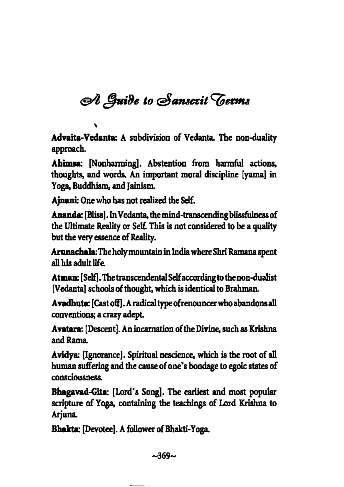 A Guide to Sanskrit Terms in Vedanta and Spiritual Practices - Studocu