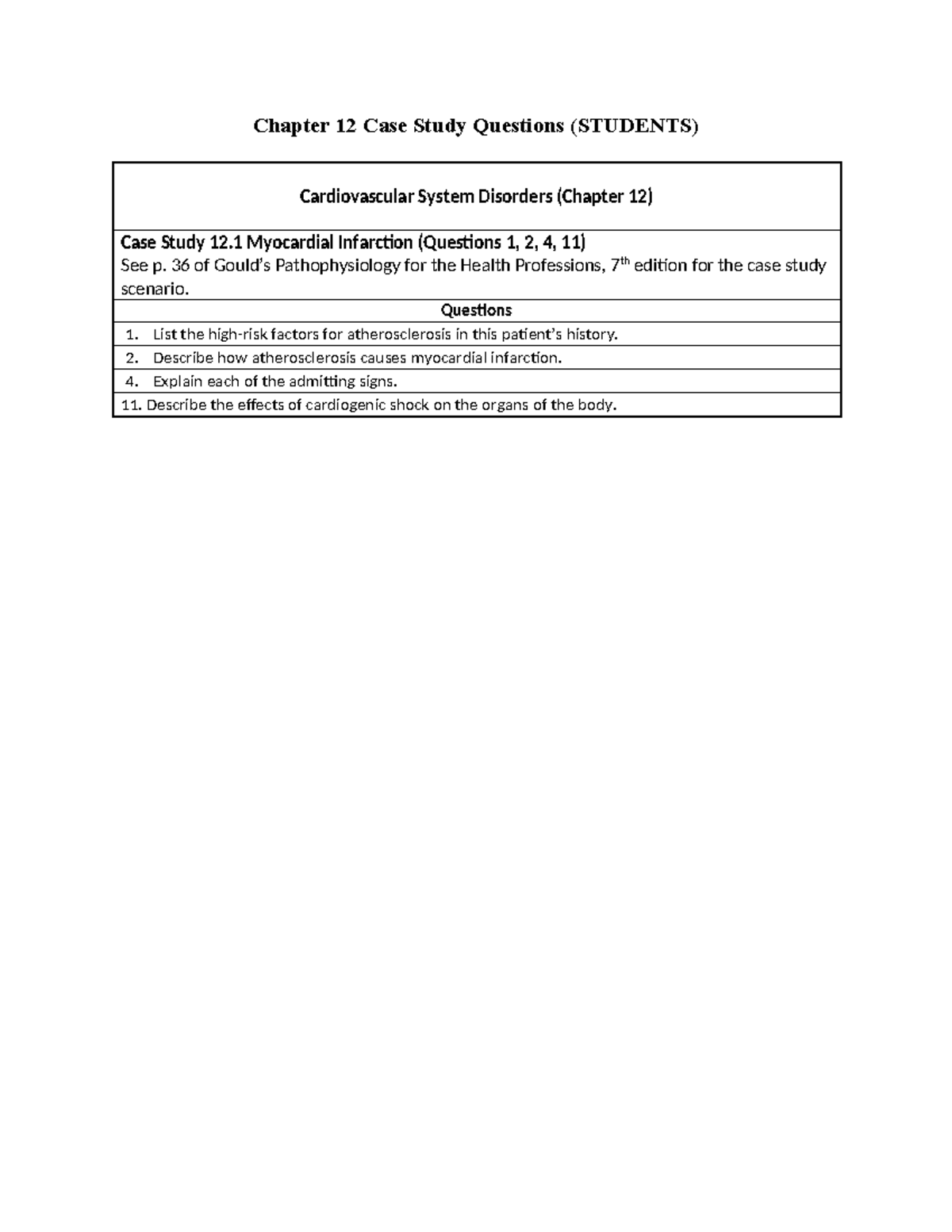 Week 7 Case Study Assignment - Chapter 12 Case Study Questions ...