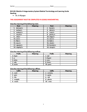 BIO 201 Module 5 Learning Guide-Nervous System I - BIO 201 Module 5 ...