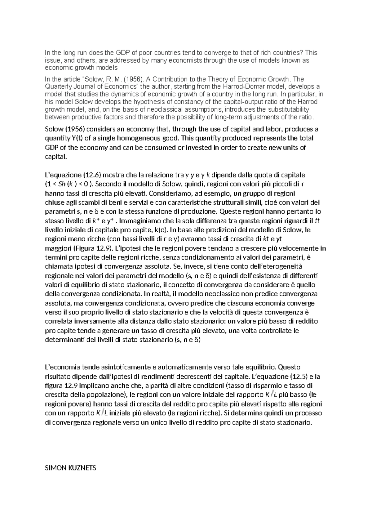 Solow Growth Model: Economic Convergence in Developing Nations ...