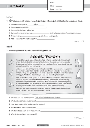 Unit 1 Test B Bugs Team 3 - Język angielski klasa 3 unit 1 sprawdzian ...