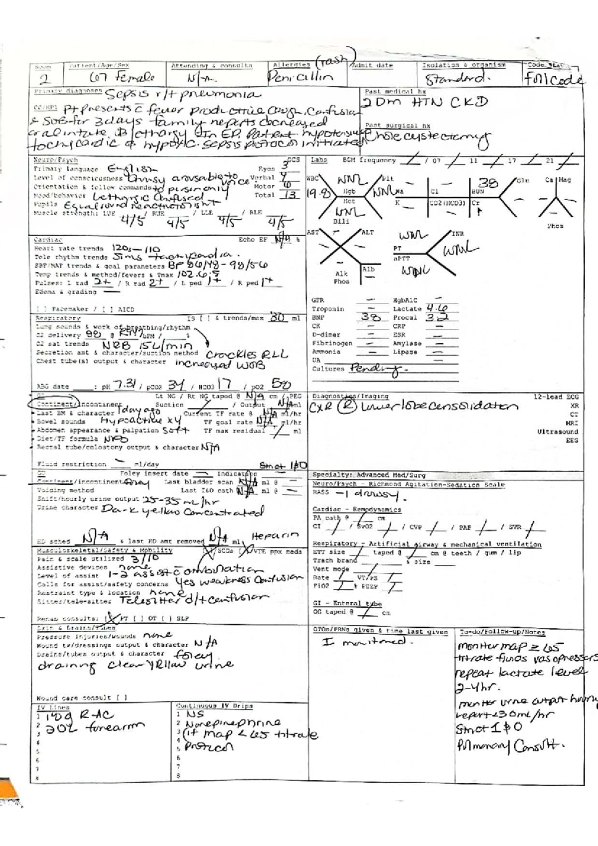 Nursing Process Worksheet: Clinical RCU Report (75) - Studocu