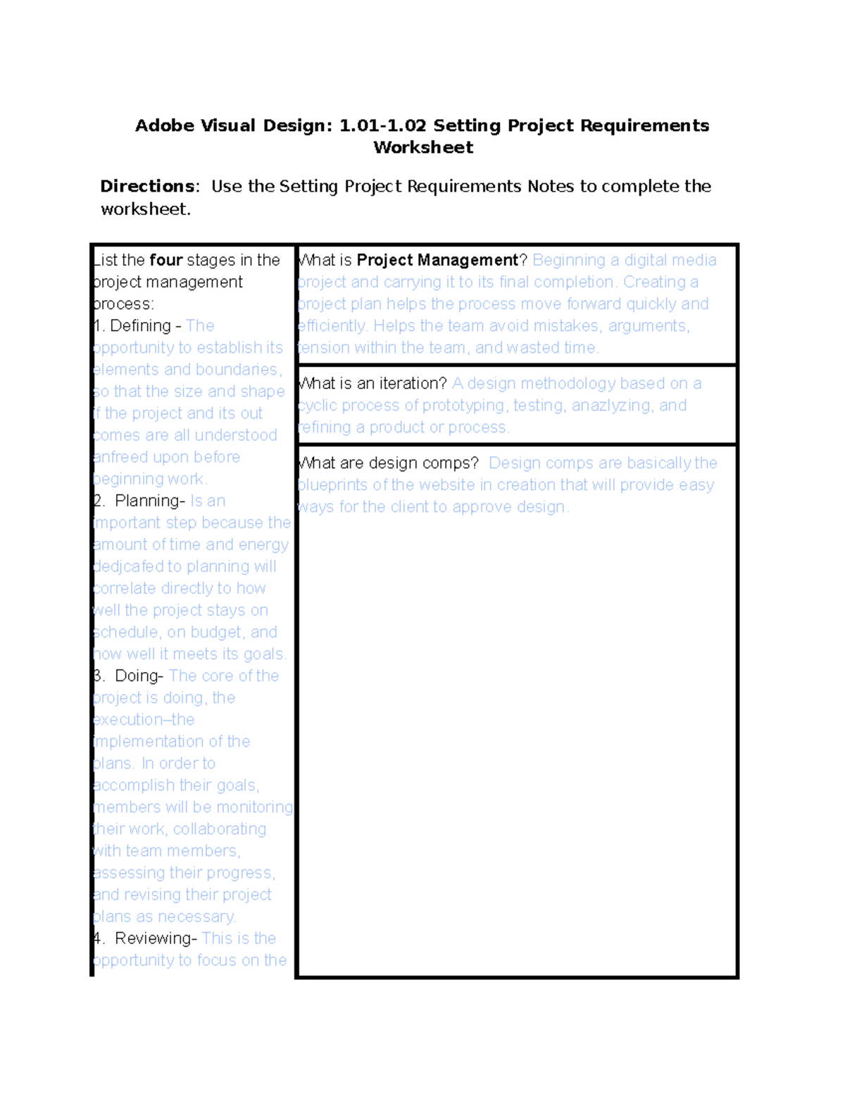 Copy of Adobe Visual Design 1.01 1.02 Setting Projects Requirements ...
