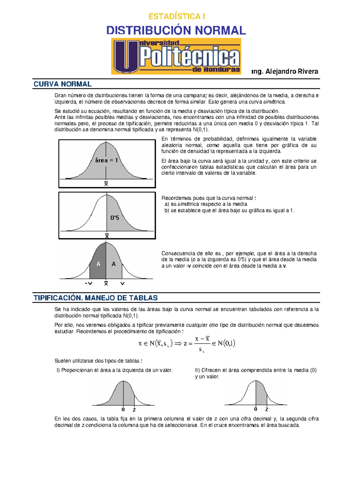 Ejercicios y Ejemplos de Distribución Normal N(0,1) y Z-Tablas - Studocu