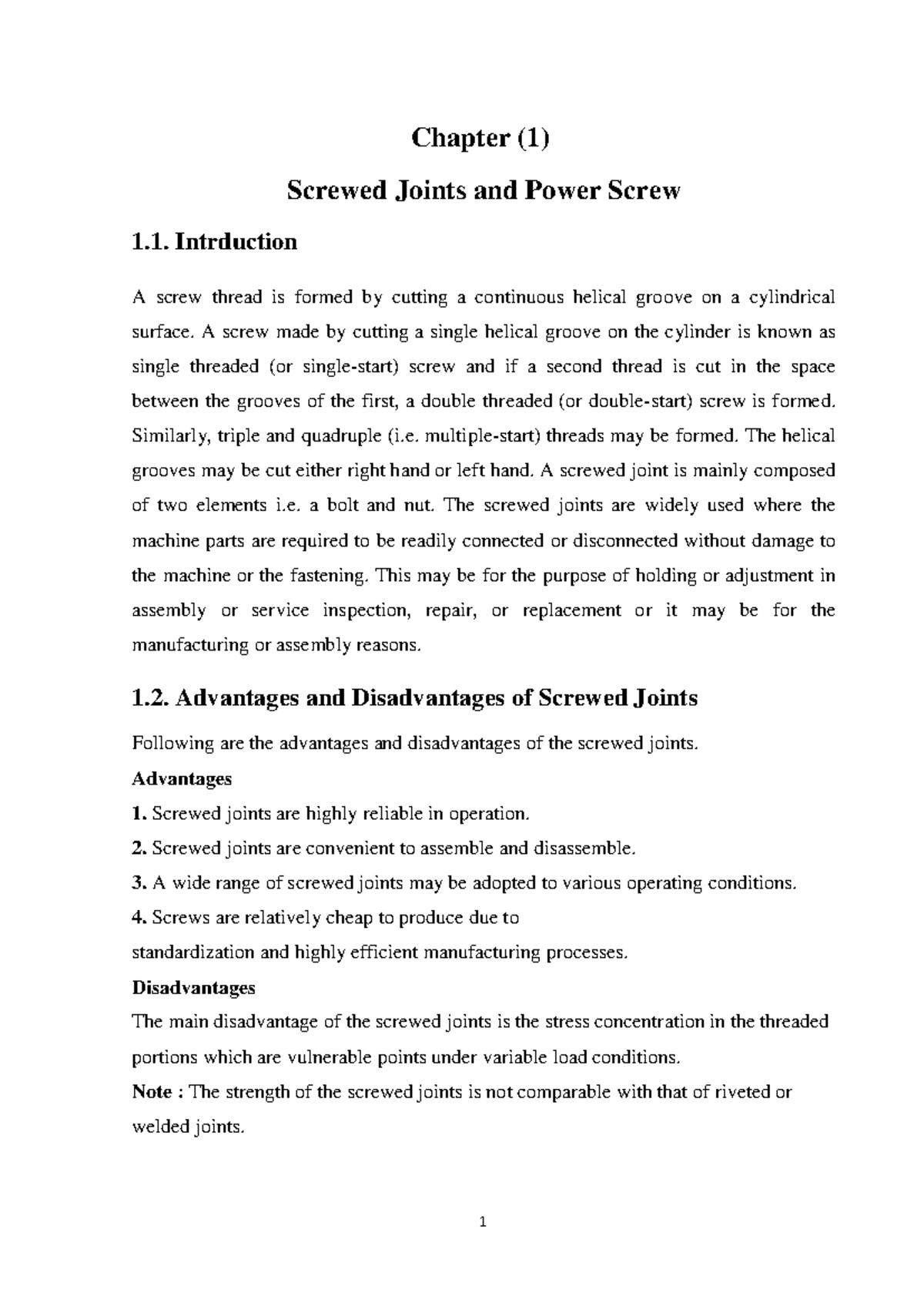 Design of Machine Elements Book - Chapter (1) Screwed Joints and Power ...