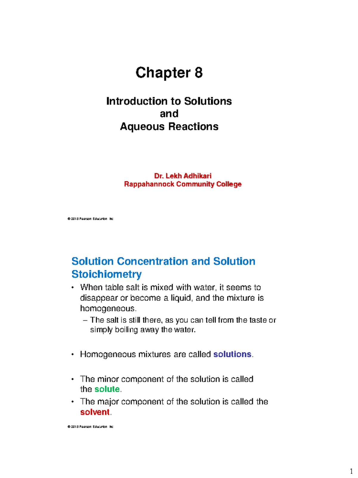 Chapter 8: Introduction to Solutions and Aqueous Reactions - Studocu