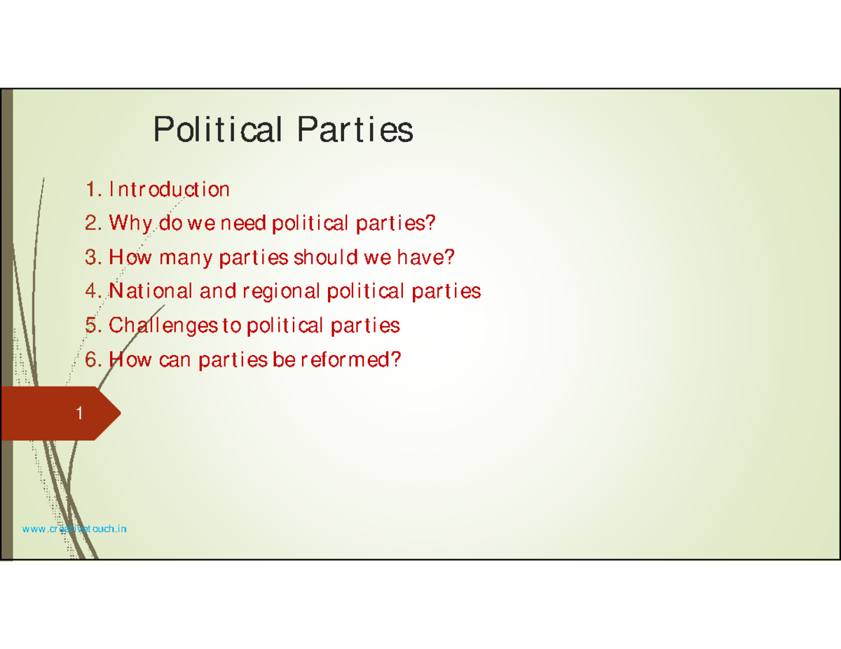 Political Parties: Their Role, Function, and System Types - Studocu