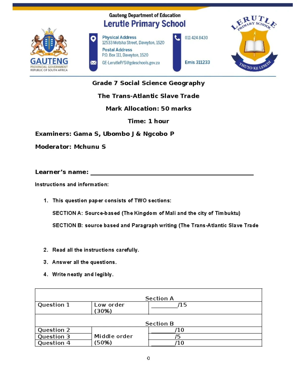 SS Grade 9 History Project: Impact of Apartheid Laws on Lives - Studocu