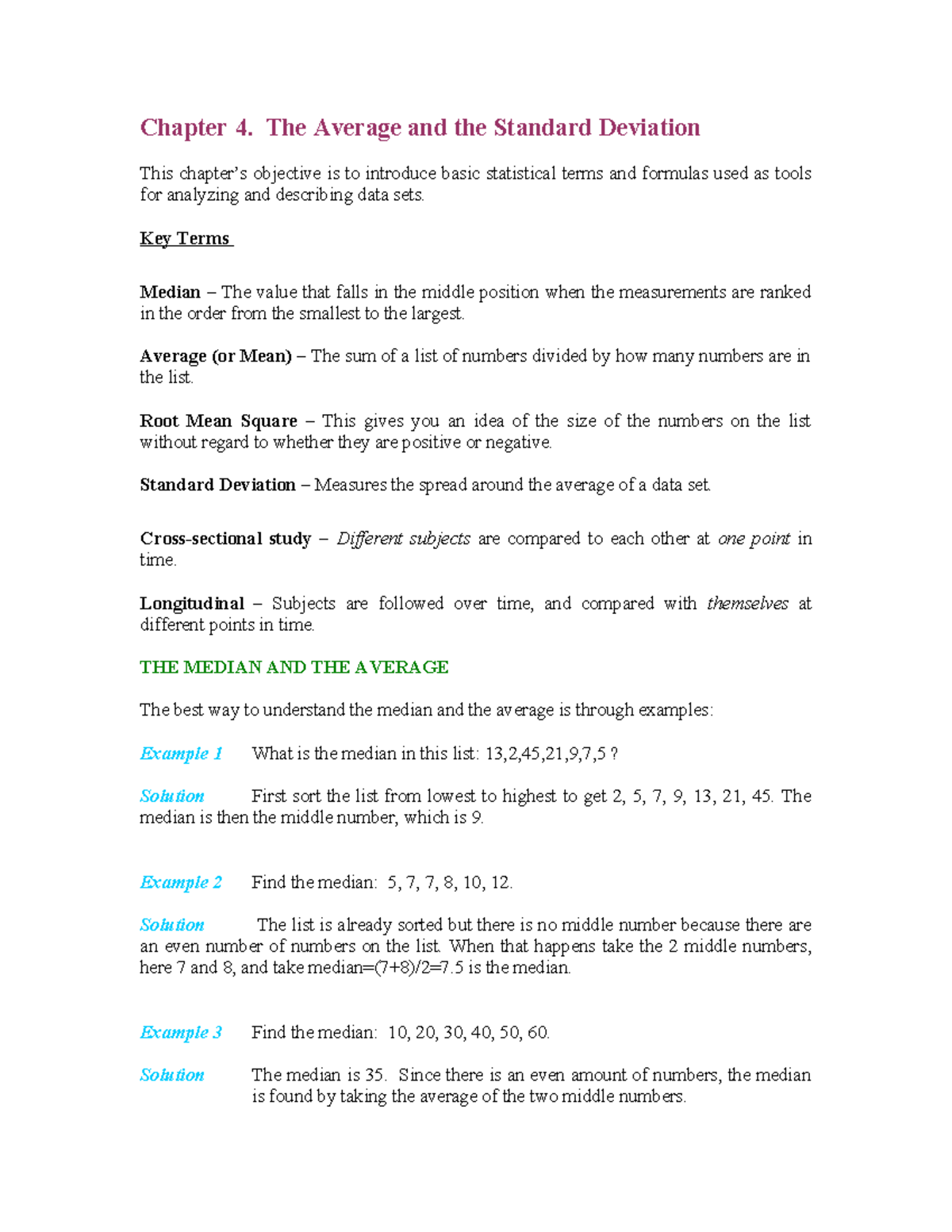 Ch4: Understanding Average & Standard Deviation Concepts - Studocu