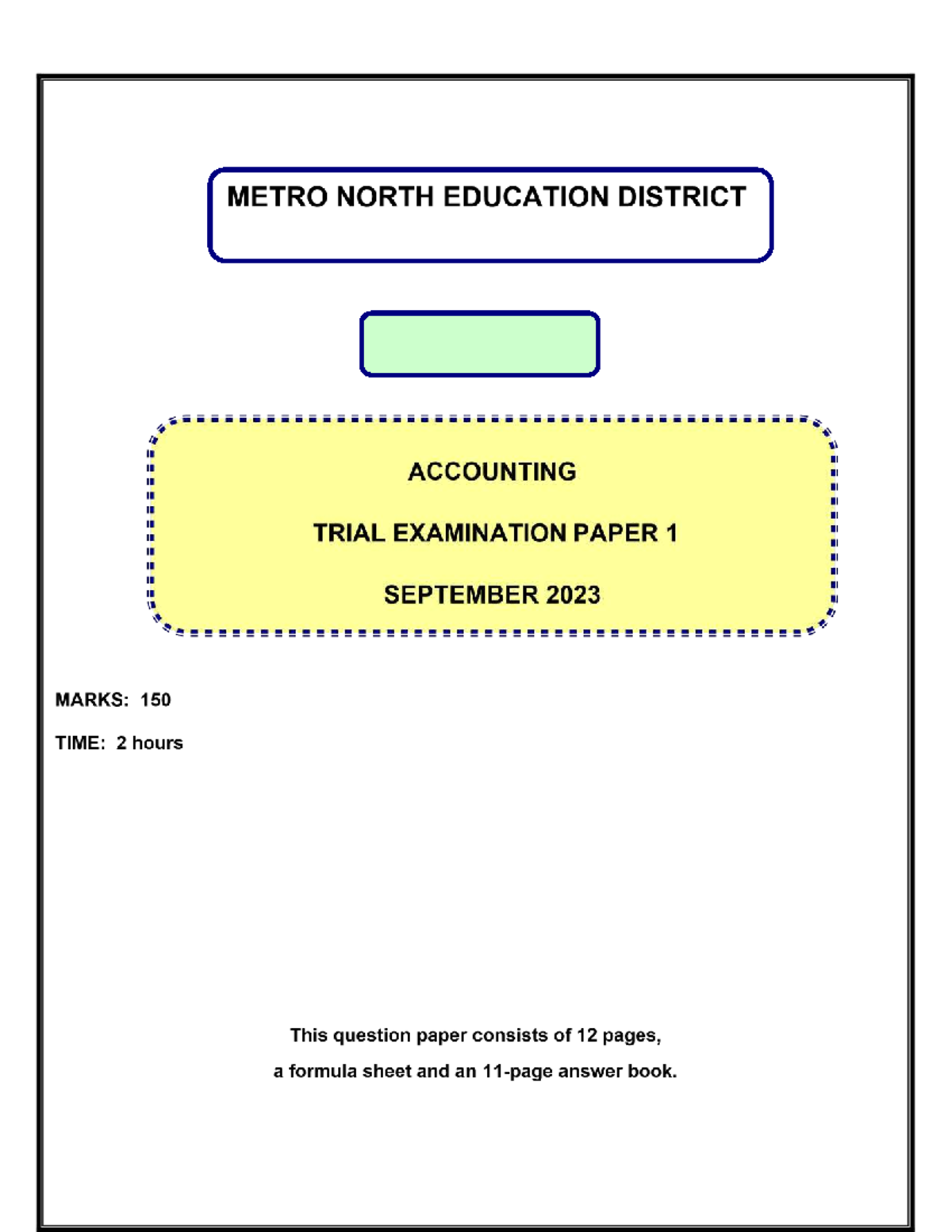 GRADE 12 PAPER 1: FINANCIAL ACCOUNTING INSTRUCTIONS & QUESTIONS - Studocu