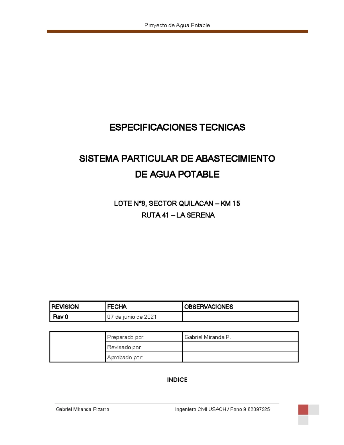 Memoria de Cálculo para Estanques de Agua Potable según NCh 691 - Studocu