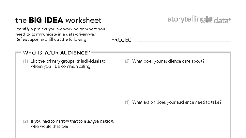 Big Idea Worksheet - HFHJ: Audience & Communication Strategy - Studocu