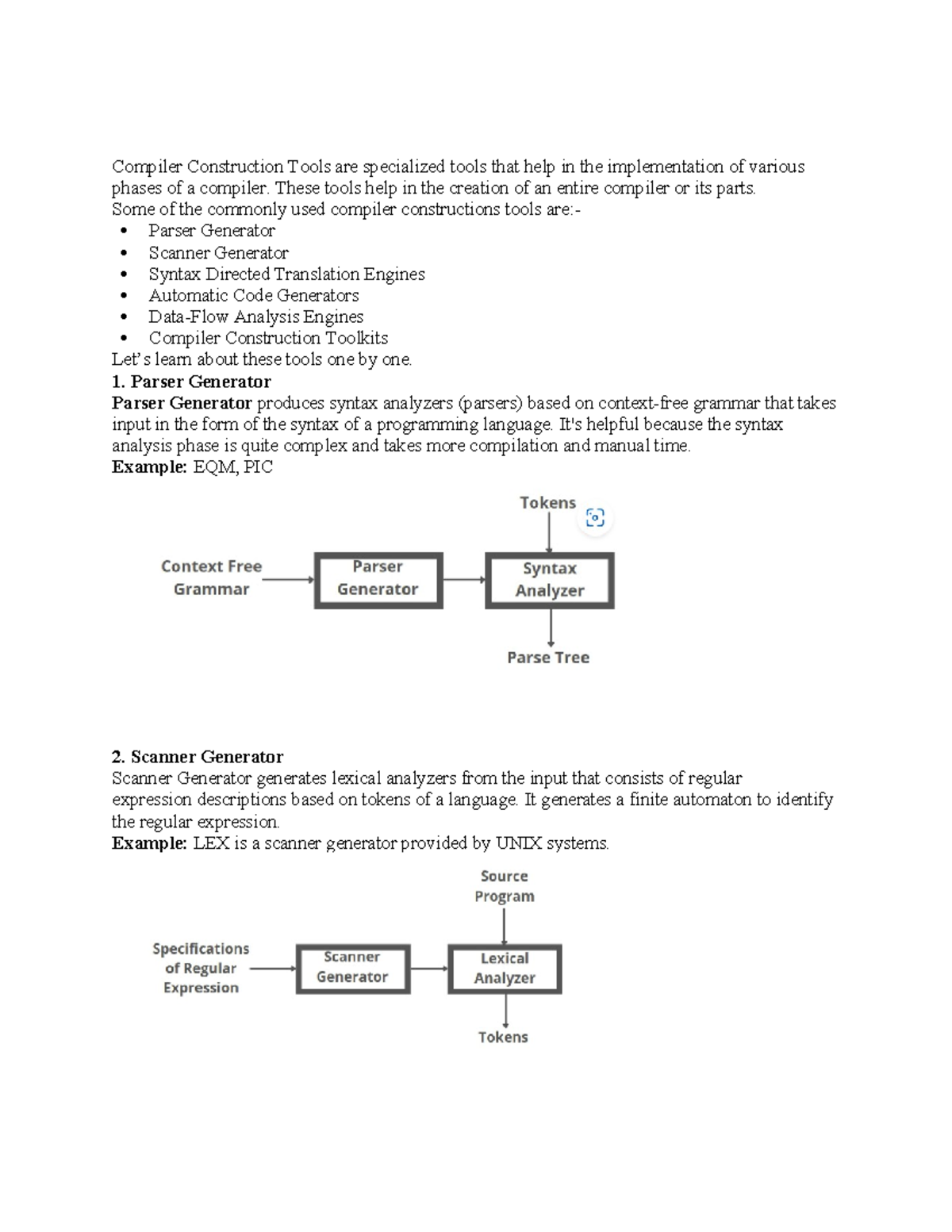 Compiler Construction Tools Overview: Key Phases & Features - Studocu
