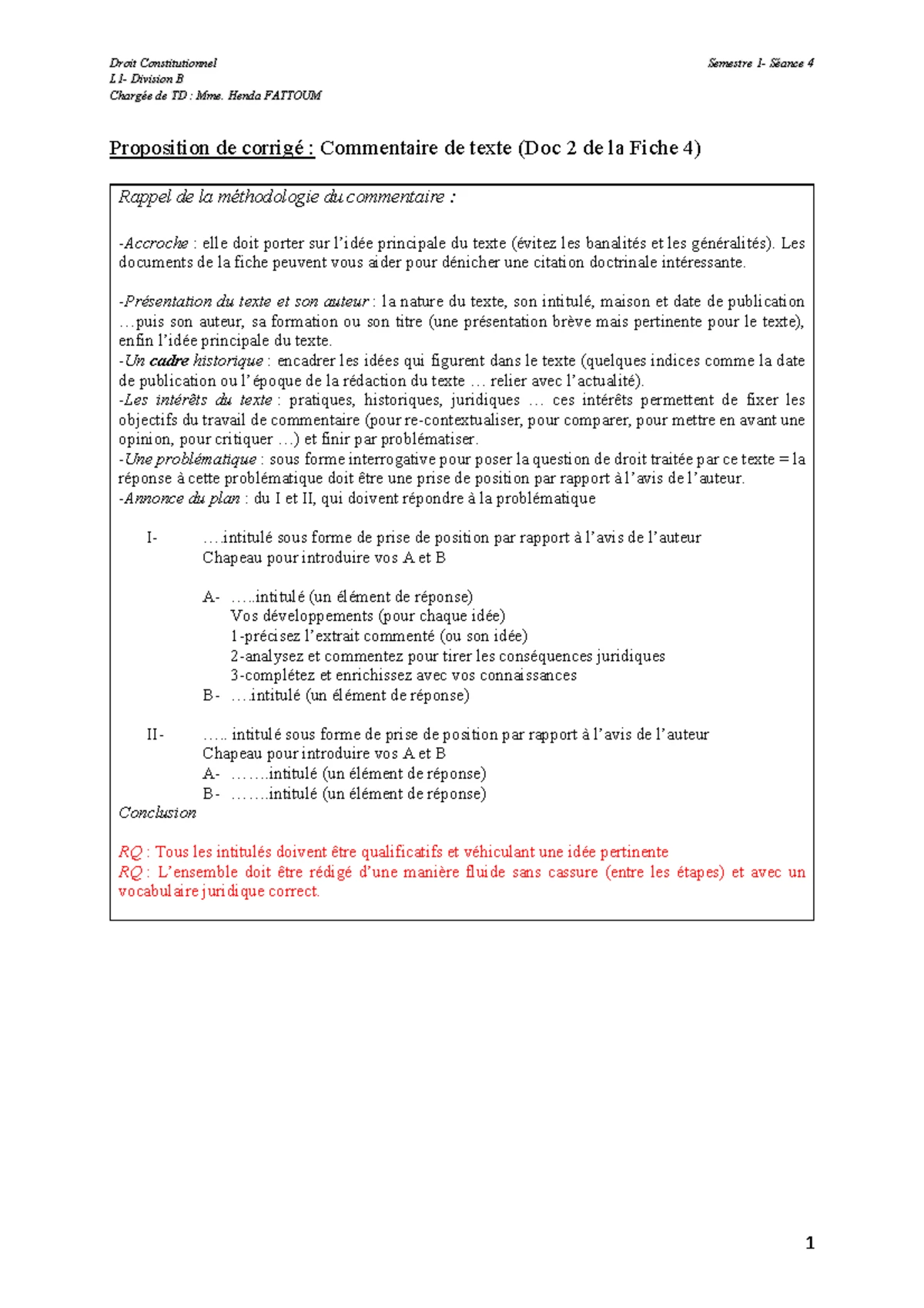 Droit Constitutionnel : Dissertation sur la Séparation des Pouvoirs en France - Studocu