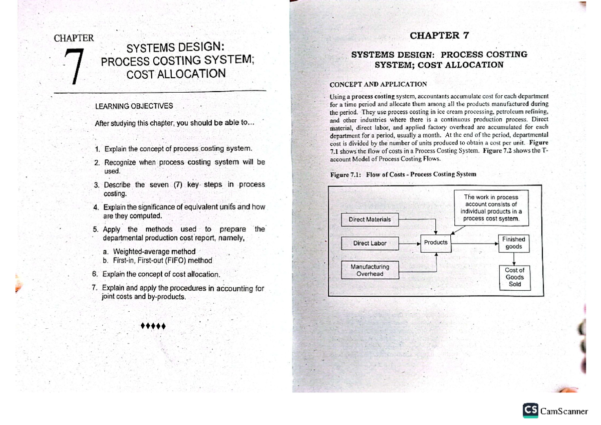 CS 212 Chapter 7: Systems Design - Process Costing & Cost Allocation - Studocu
