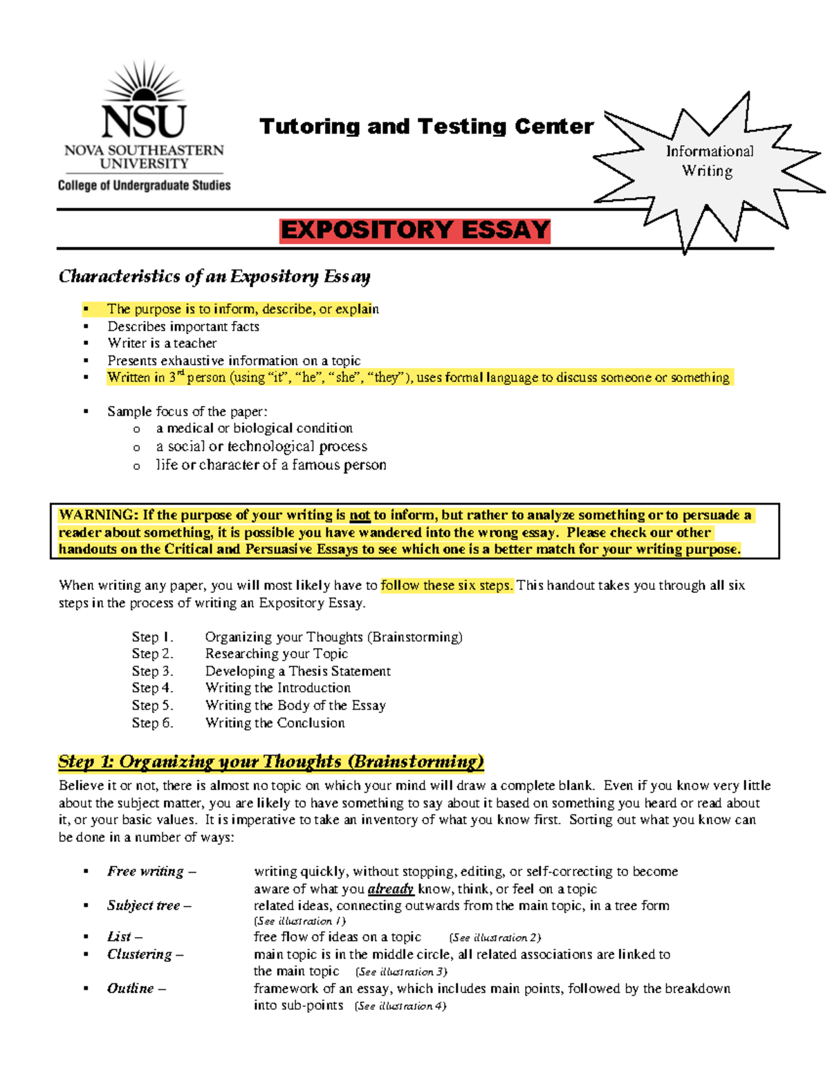 Planning an Expository Essay: A Guide to Structure and Content - Studocu
