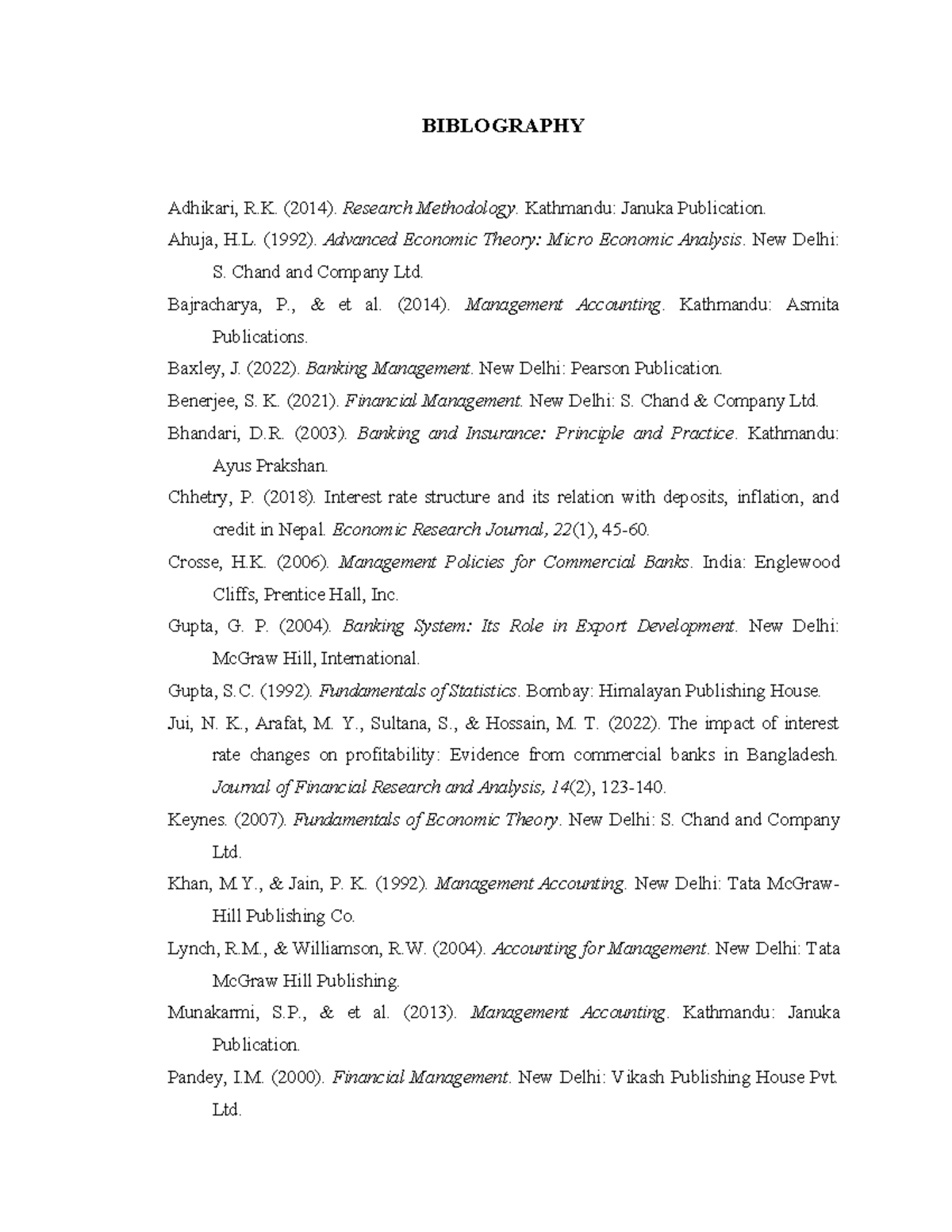 04 Bibliography - Research Methodology and Financial Management - Studocu