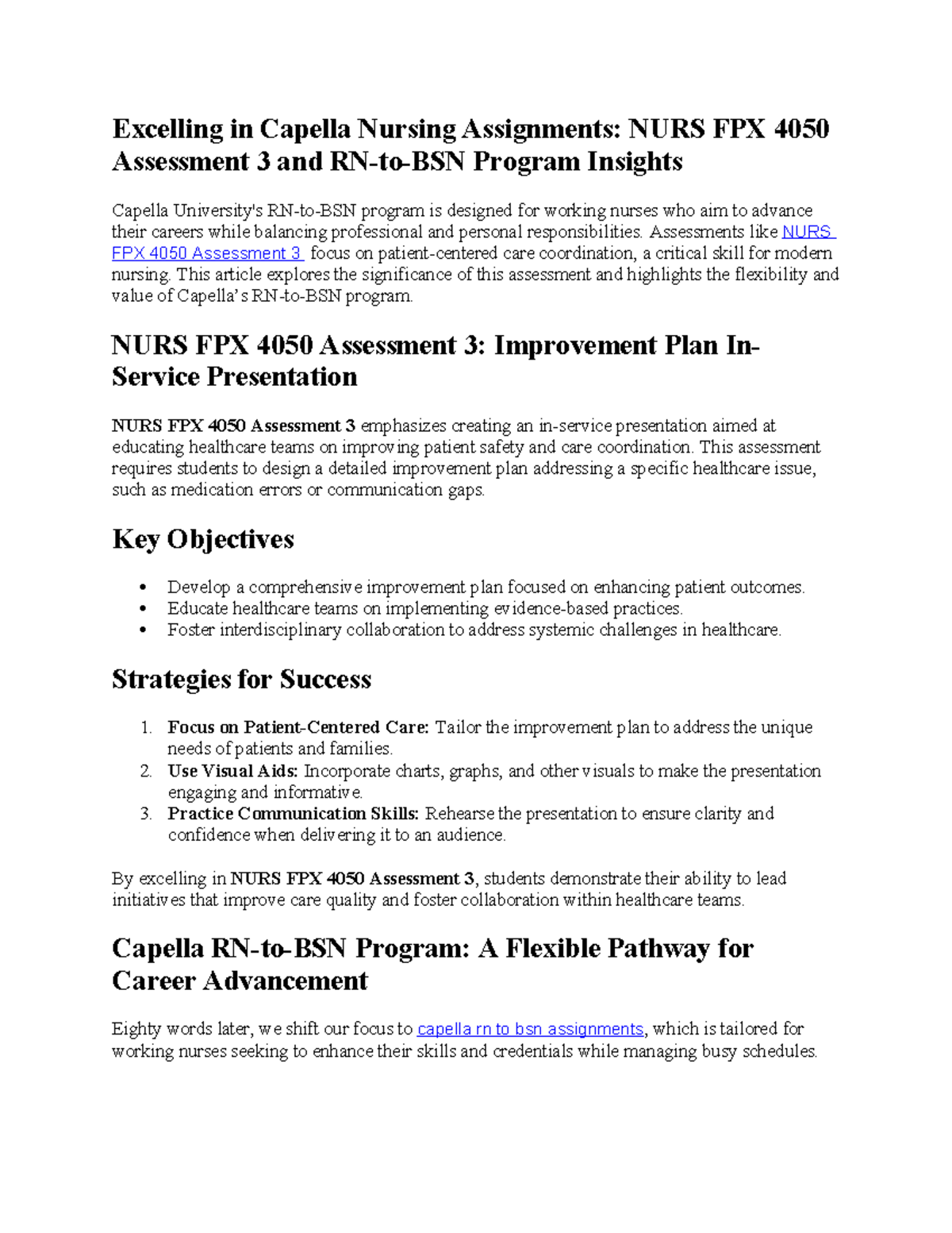 51 capella rn to bsn assignments - Excelling in Capella Nursing ...