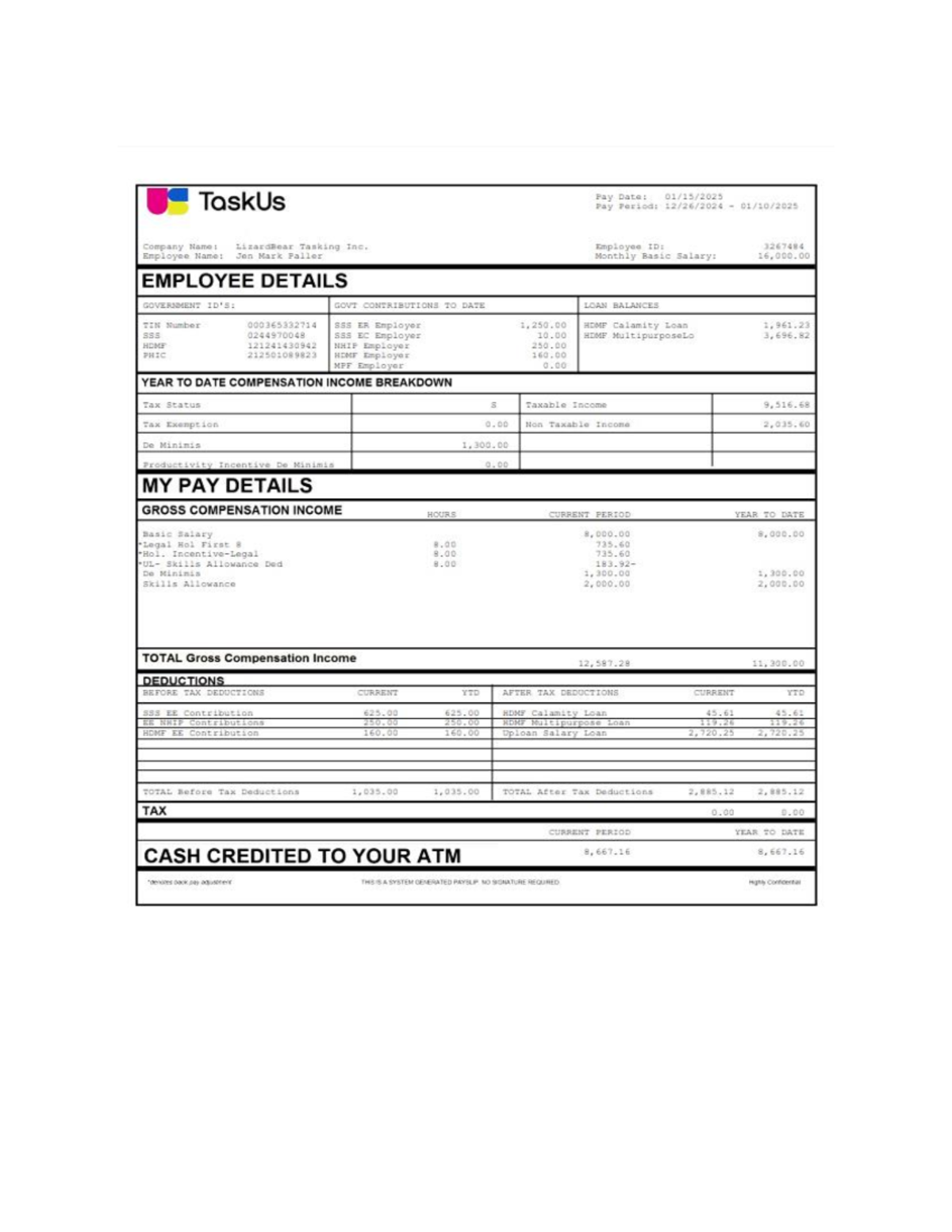 Doc2 - okgerghergeDG - TaskUs Pay Date: Pay Period: Company Name ...