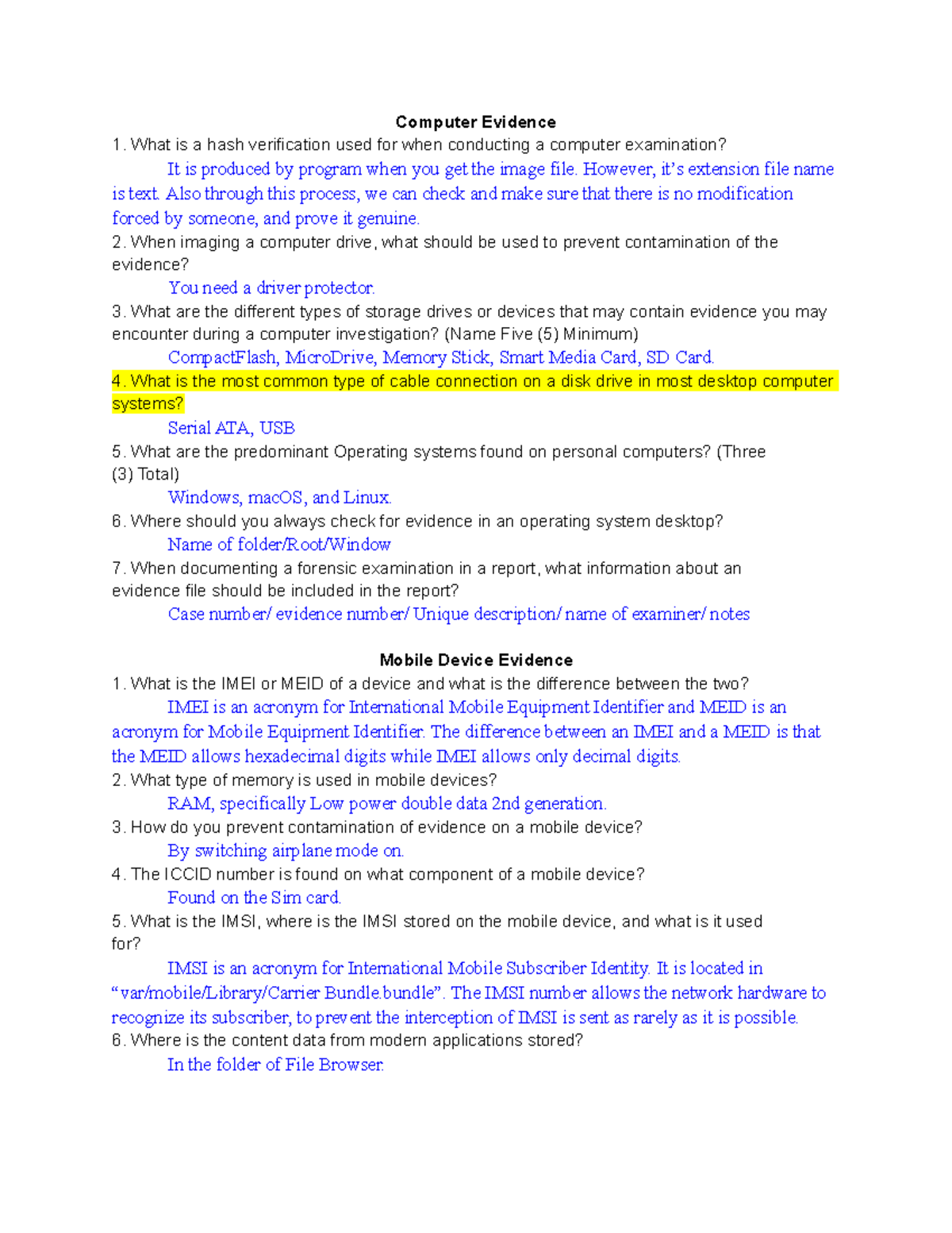 Due 5.6 Appendix V Review s - Computer Evidence What is a hash ...
