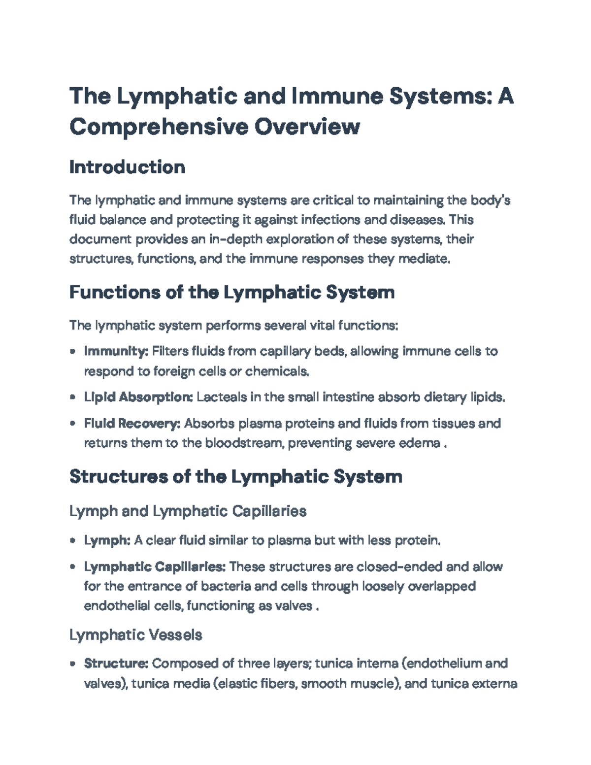 Lymphatic and Immune Systems: Detailed Overview for Biology 101 - The ...