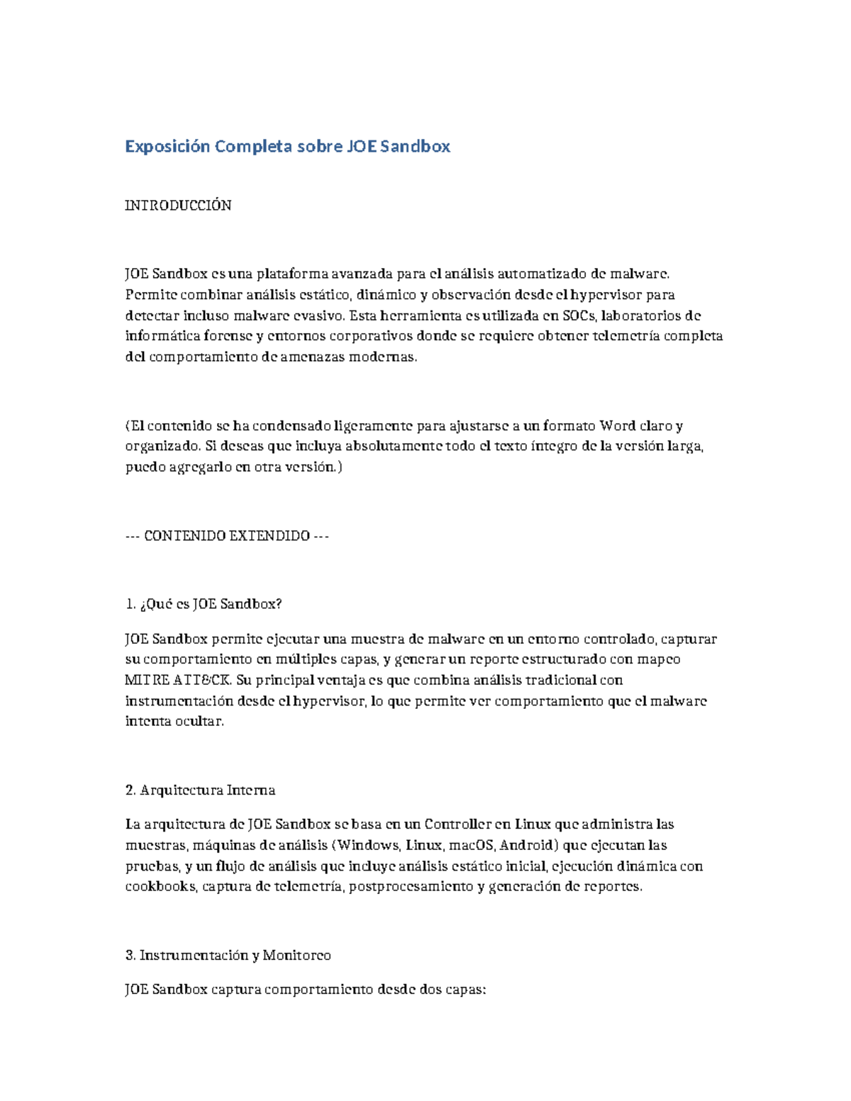 Exposición Completa sobre JOE Sandbox: Análisis de Malware - Studocu