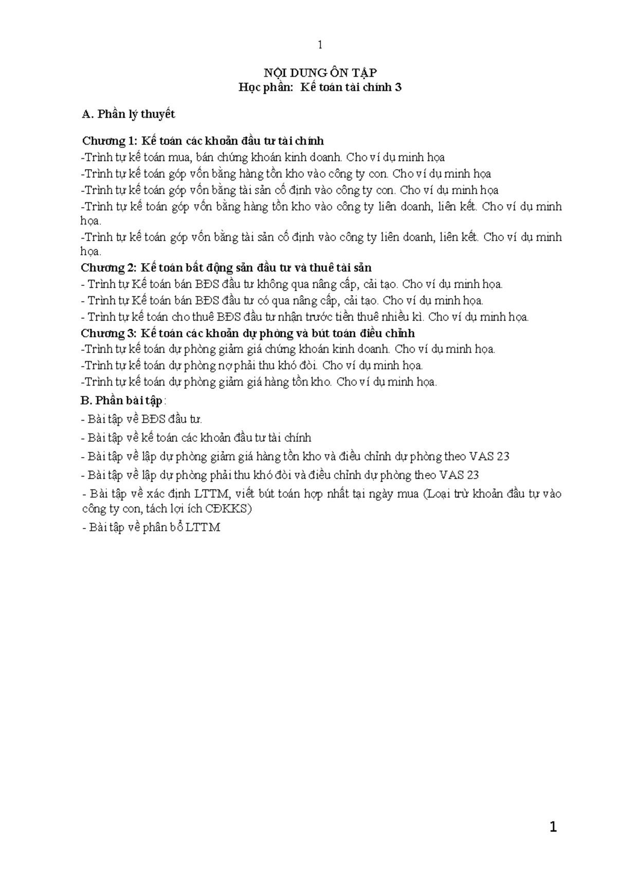ÔN TẬP KTTC3 - Thi Tự Luận về Kế Toán Tài Chính 3 - Studocu