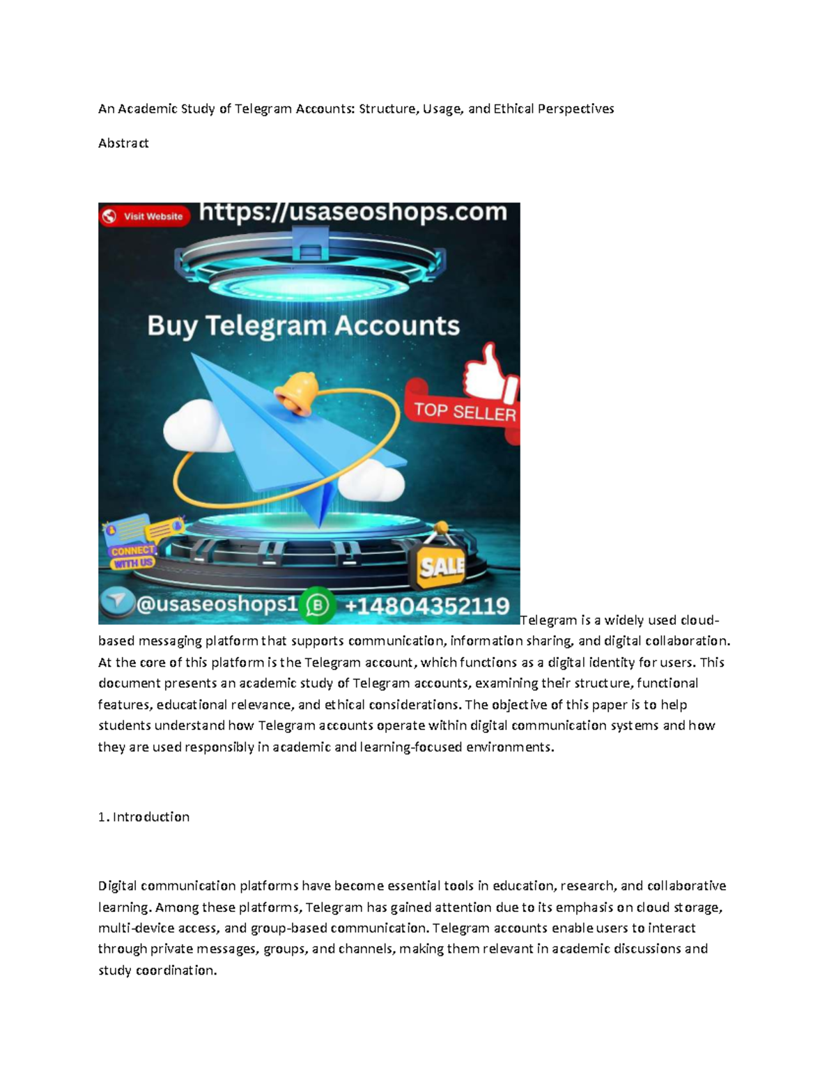 Academic Study of Telegram Accounts: Structure, Usage & Ethics - Studocu