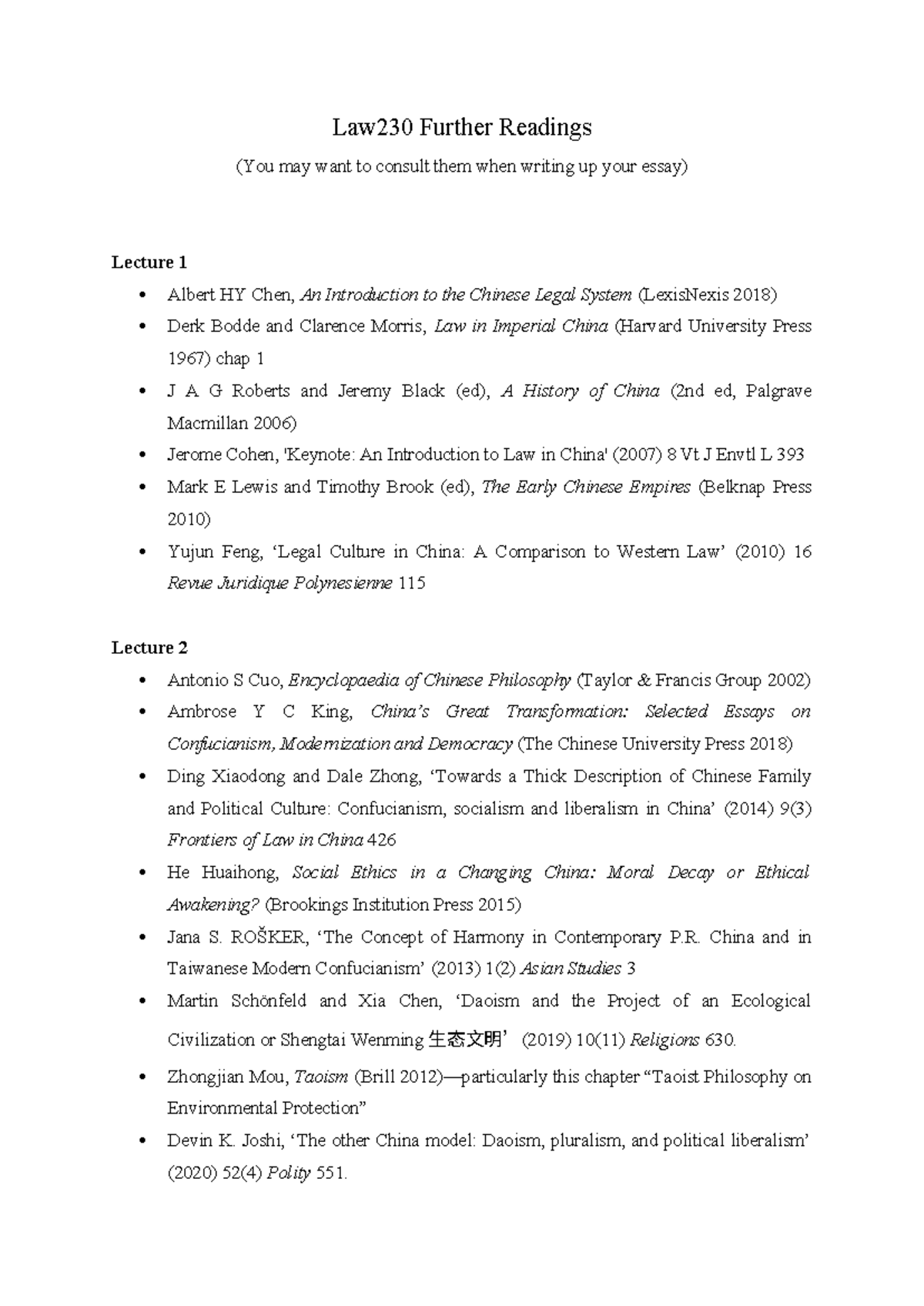 SLW225 Further Reading Materials for Essay Writing - Studocu