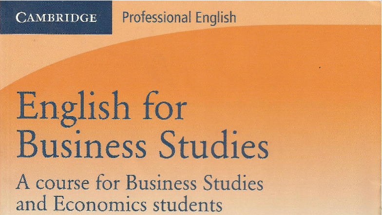 CAMBRIDGE Professional English: English for Business Studies - Third ...