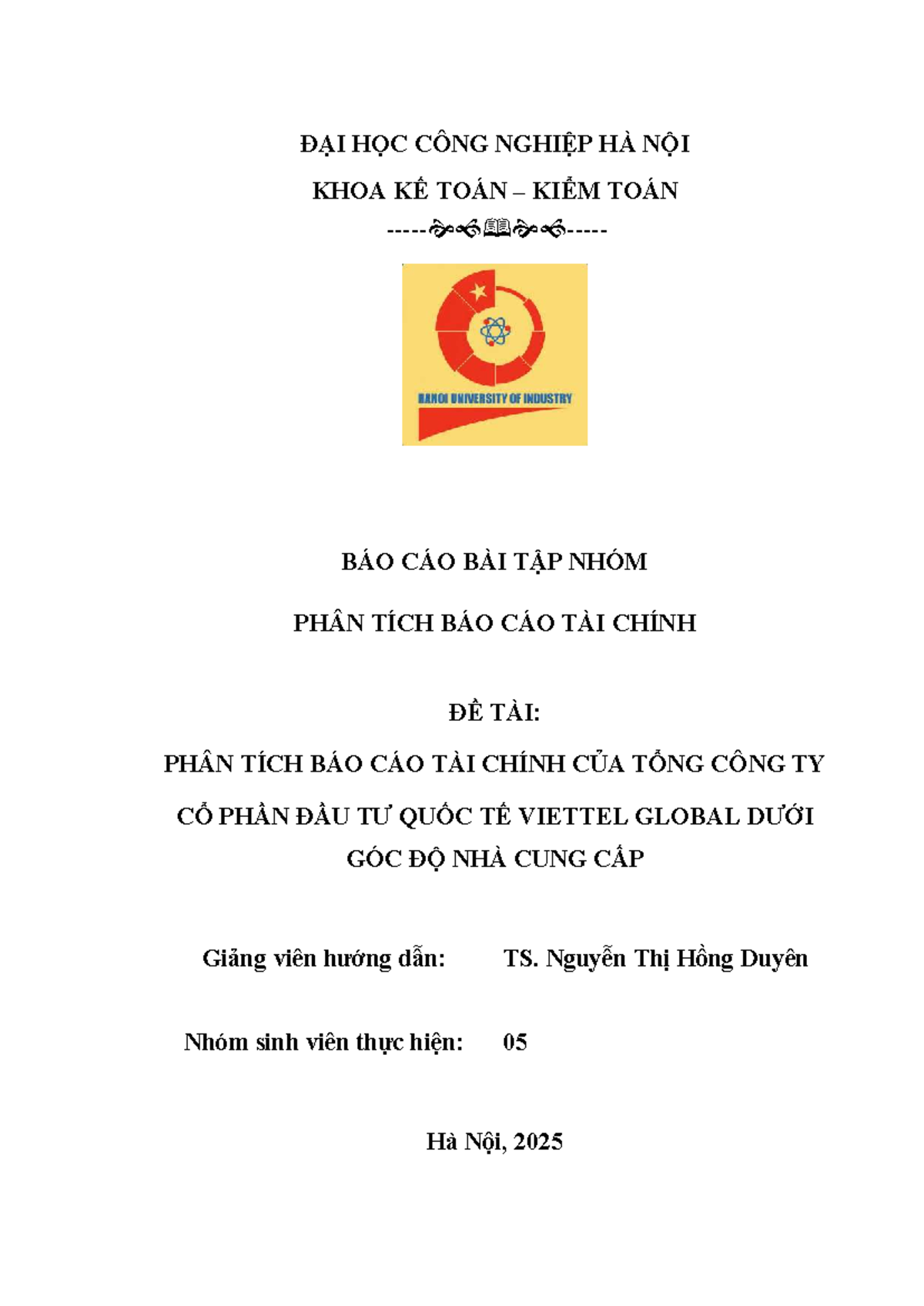 Nhóm 5 - Phân Tích Báo Cáo Tài Chính TX2 - Viettel Global - Studocu