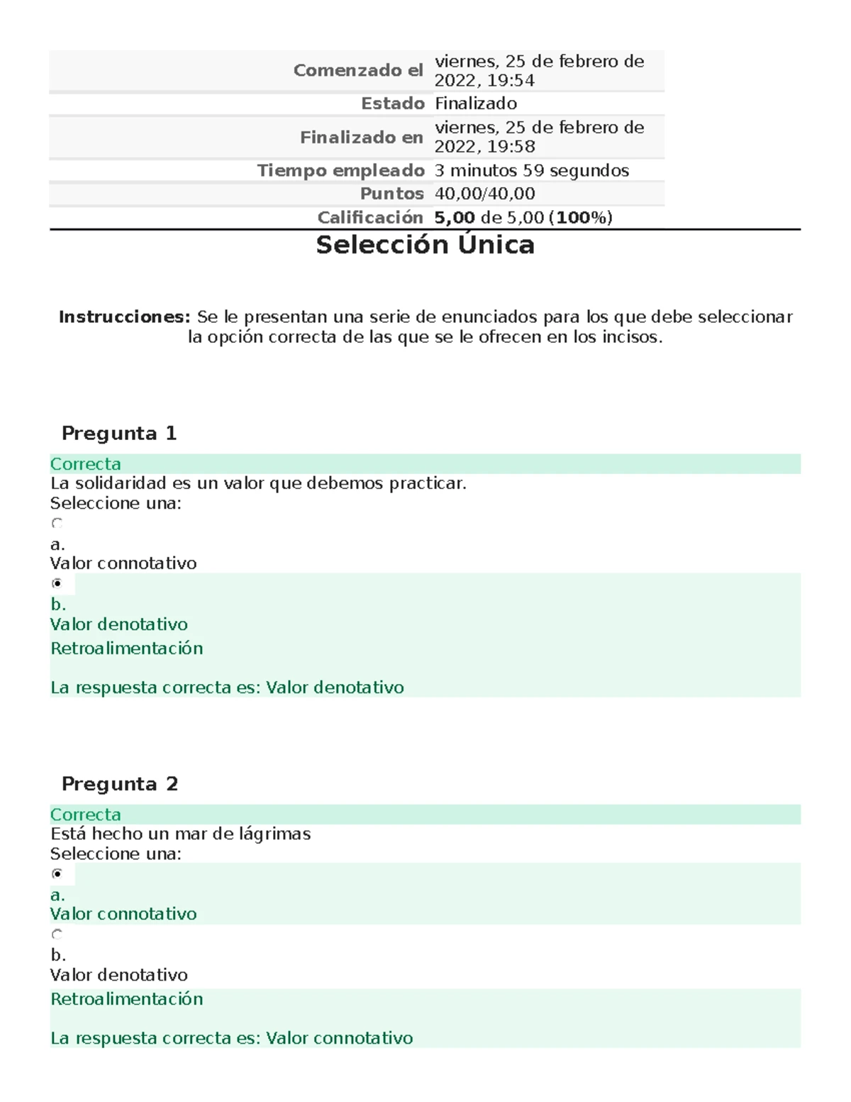 Actividad 8 - Cuestionario - Español General EG011 - Área personal - Cursos - EN CURSO ...