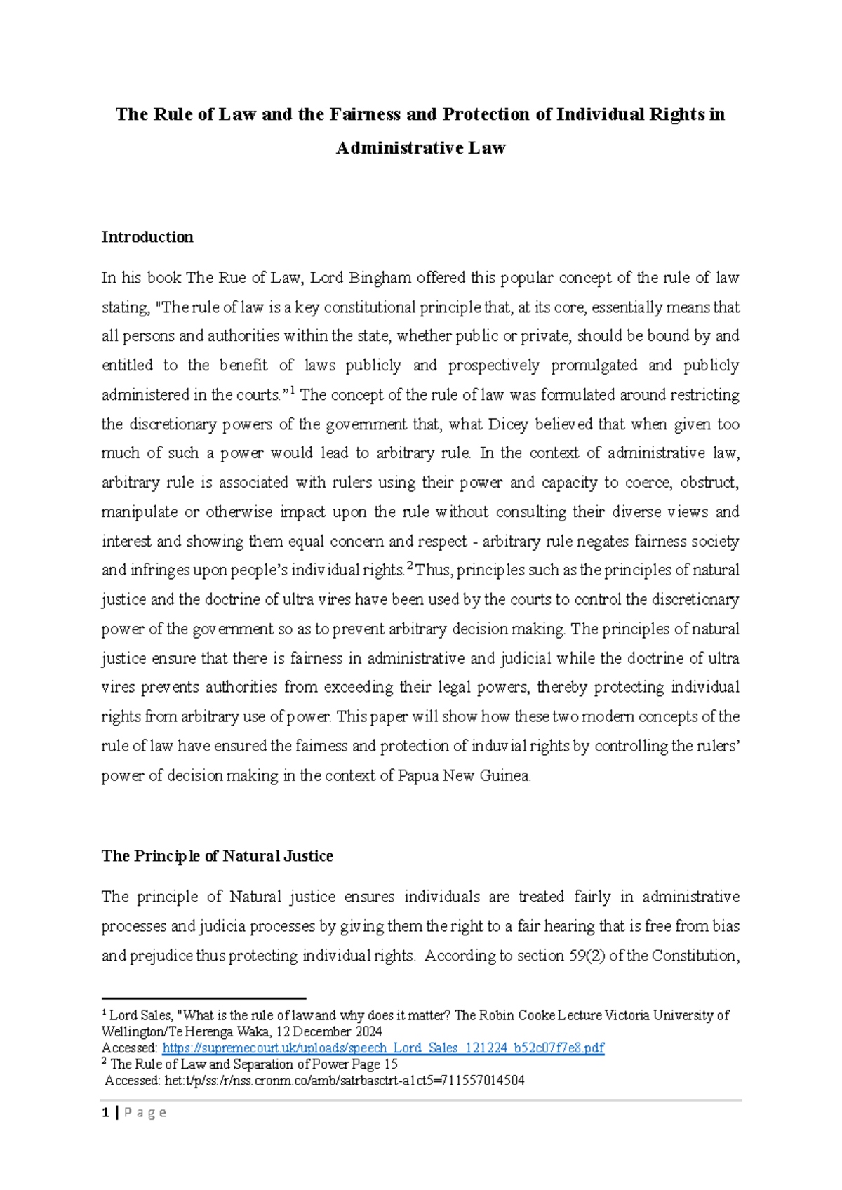 Admin Law Final Exam: The Rule of Law & Individual Rights - Studocu