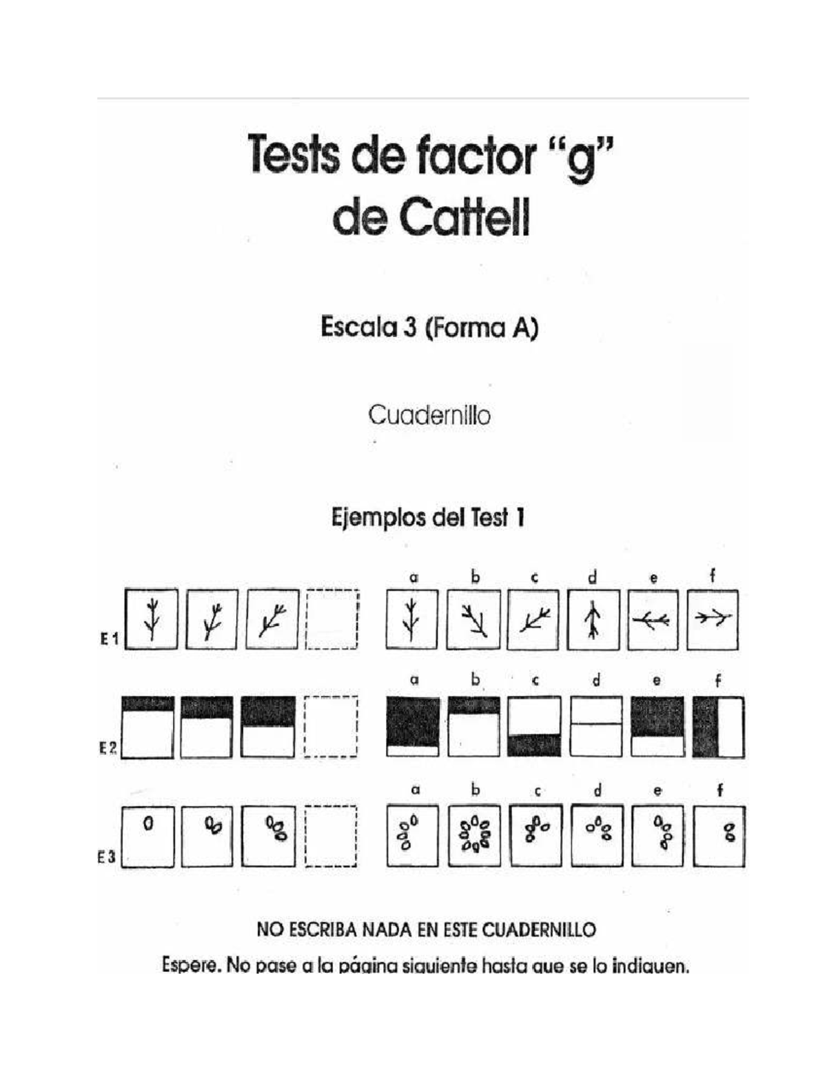 Tests de Factor "g" de Cattell - Escala 3 (Forma A) - Studocu