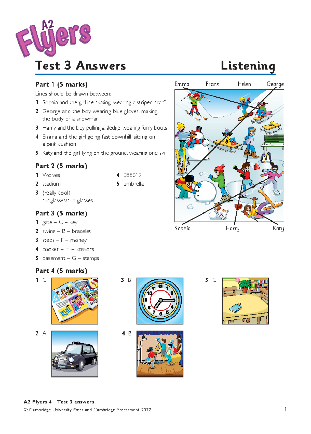 A2 Flyers Test 3 Answers - Listening, Reading & Writing Components ...