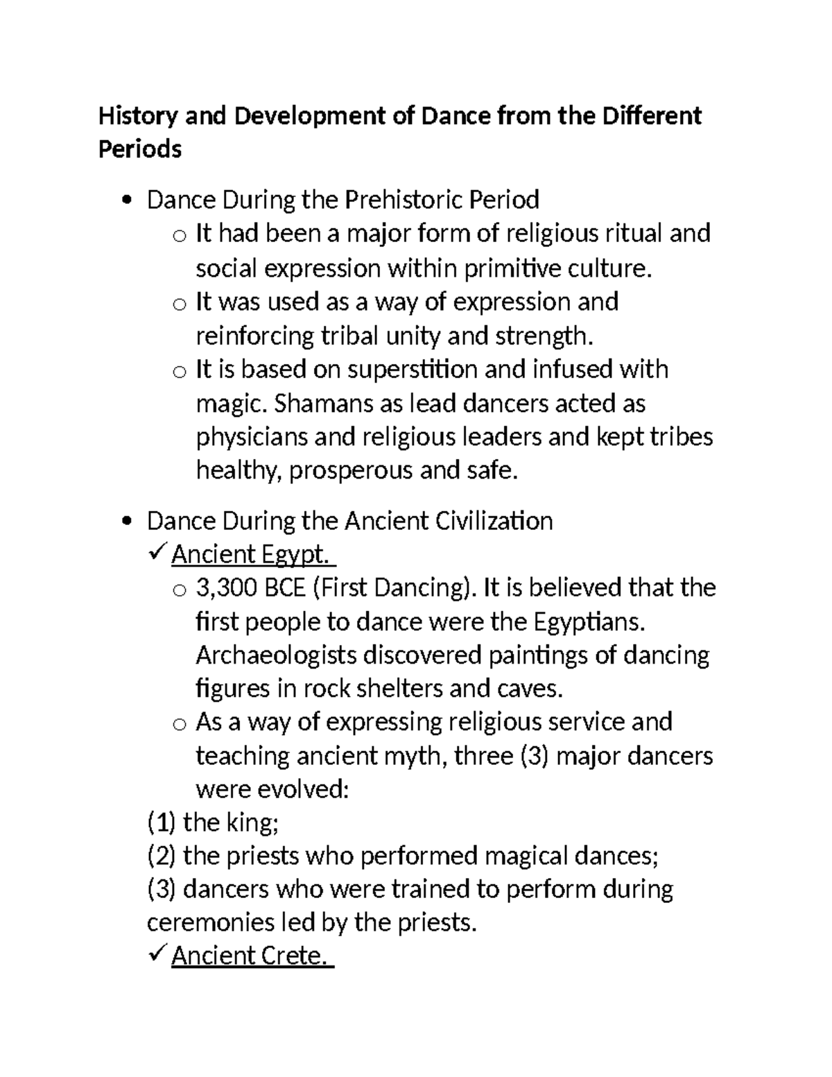 HIST 101: Evolution of Dance Through Prehistoric to Ancient ...