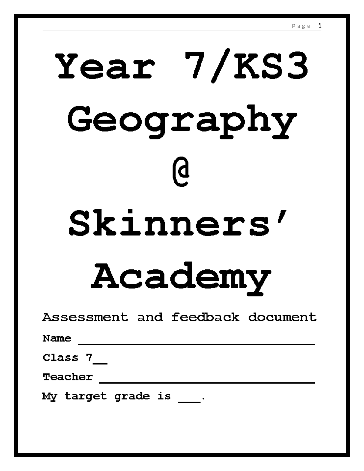 YEAR 7 Geography Assessment Booklet: Feedback & Questions - Studocu