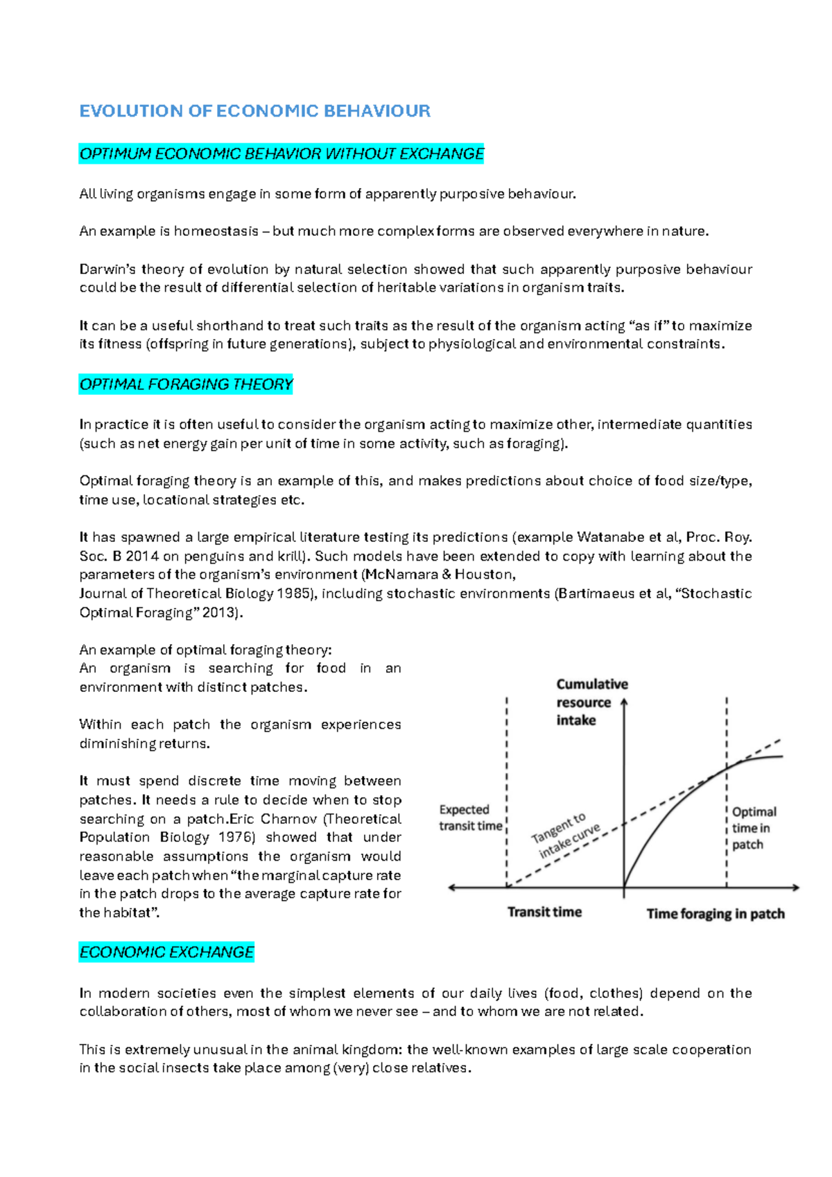 Aaa Evolution of Economic Behavior: Optimal Strategies and Exchange ...