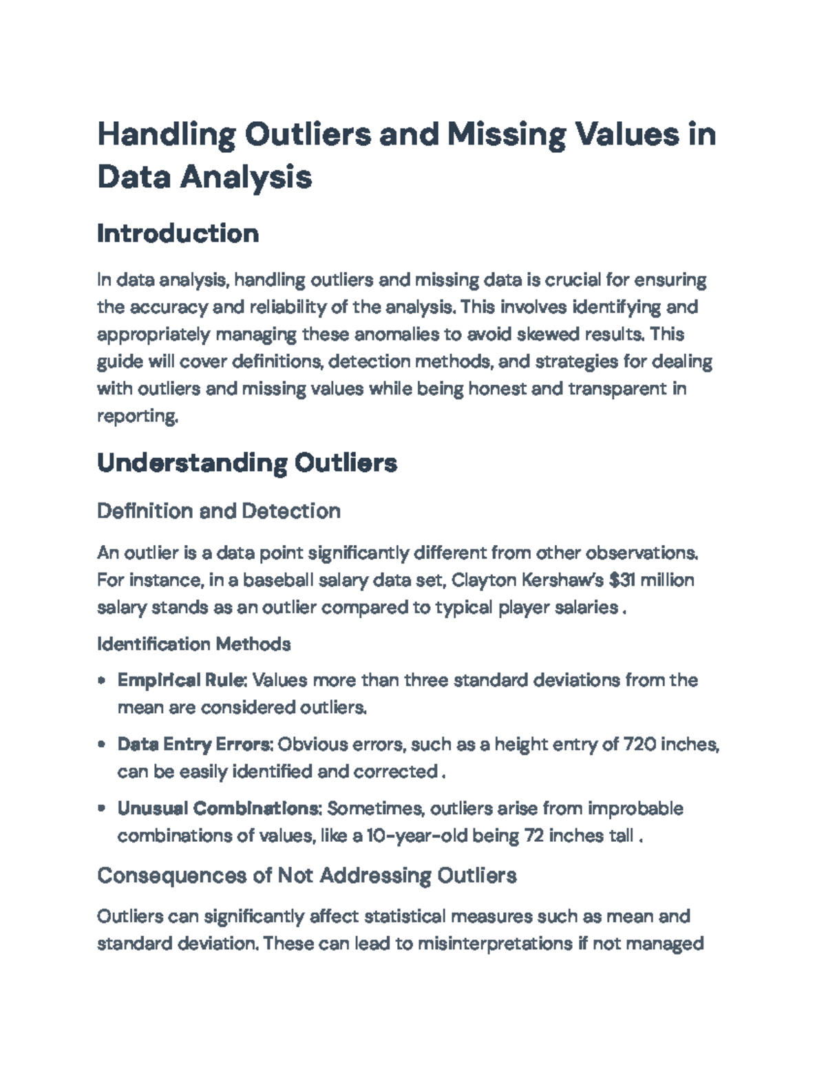 Handling Outliers & Missing Values in Data Analysis: A Guide - Studocu