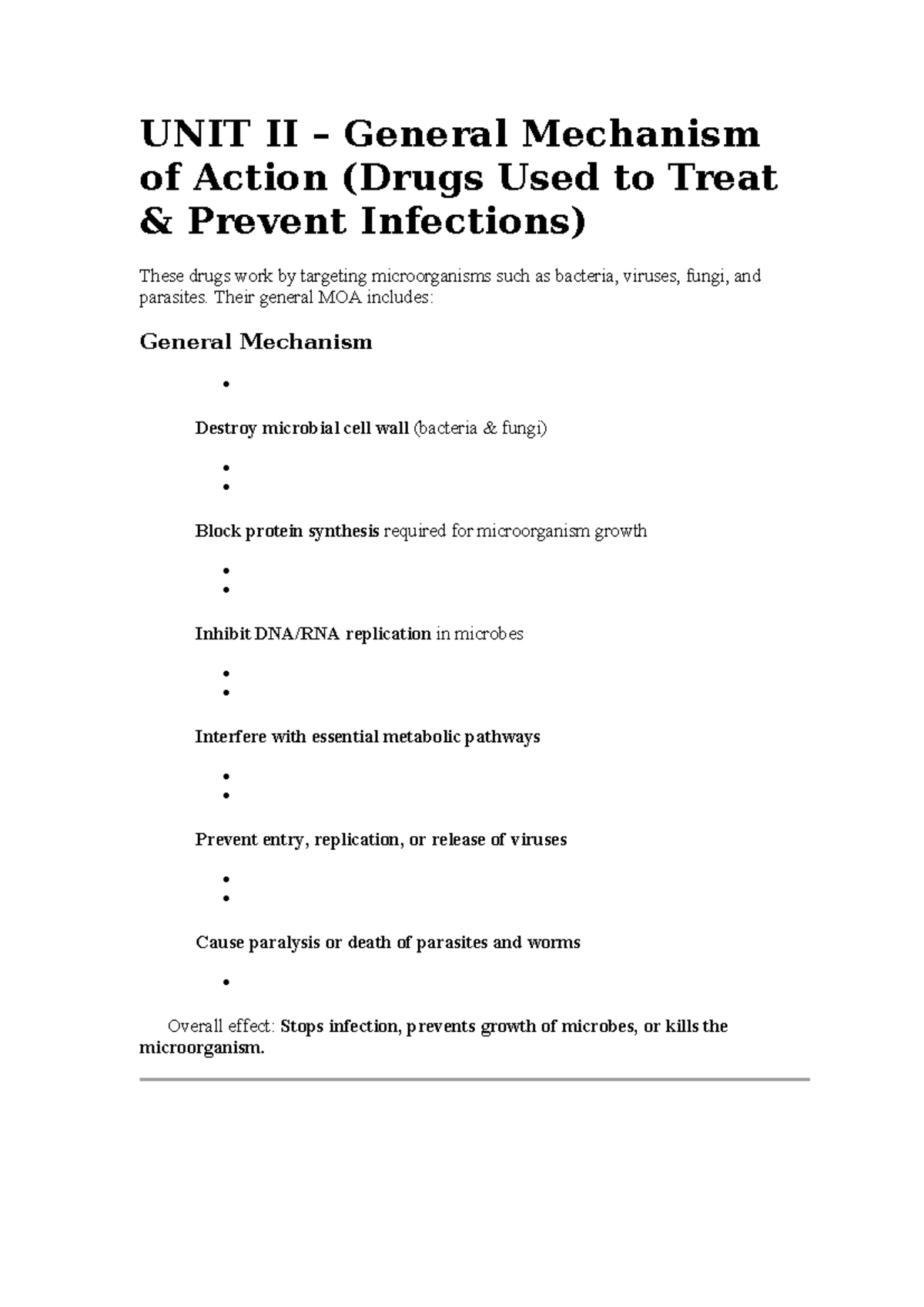General Mechanism of Action in Pharmacology: All Chapters - Studocu
