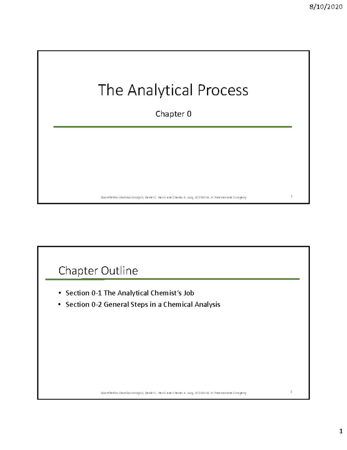 General Steps and Techniques in Quantitative Chemical Analysis (CHEM ...