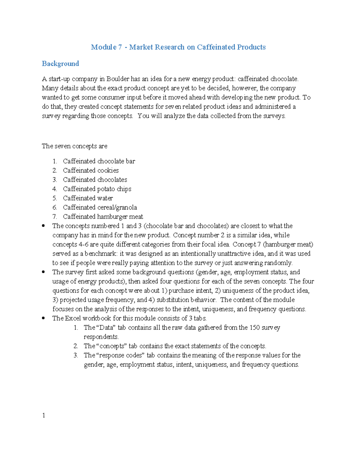 Module 7 Chapter - Market Research Analysis on Caffeinated Products ...