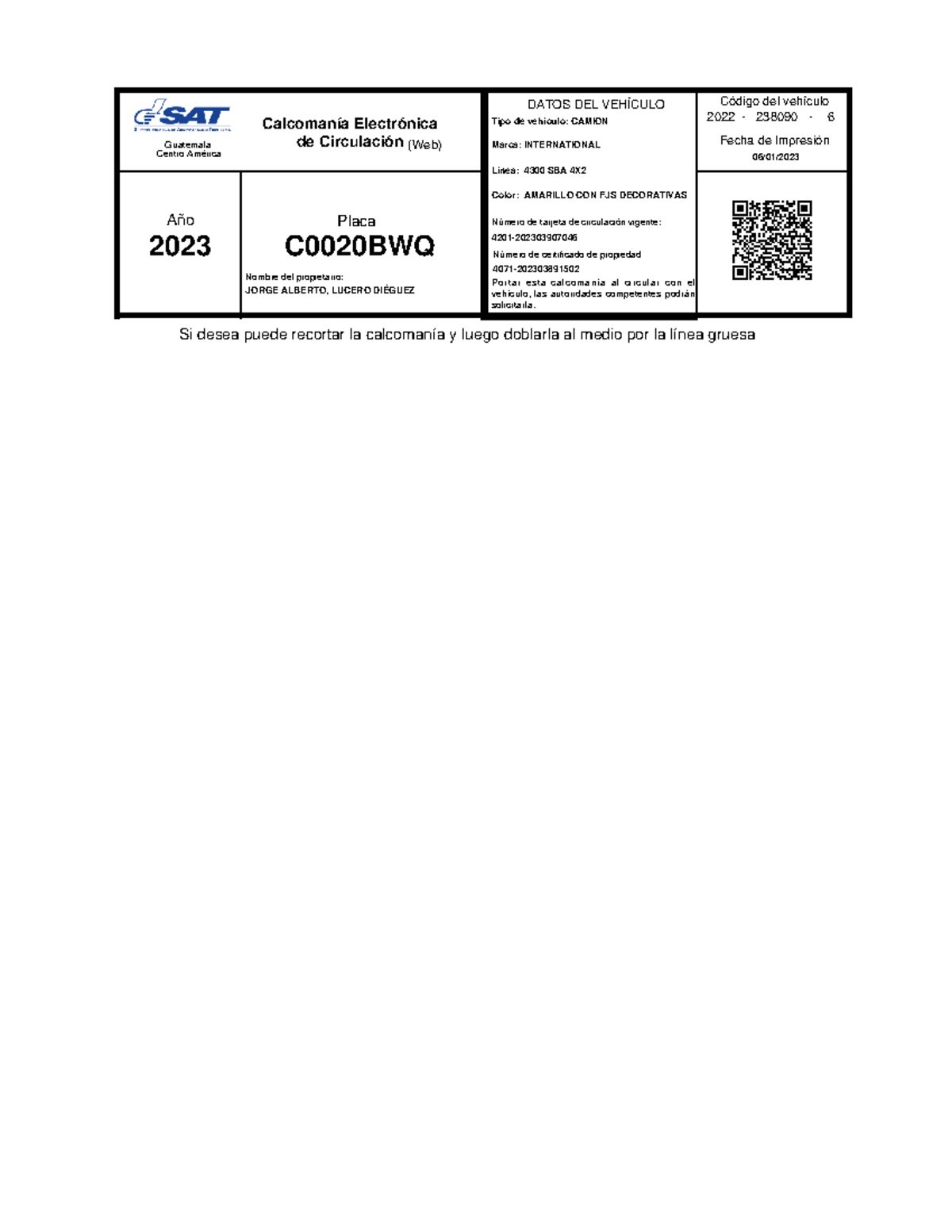 C0020BWQCalcomania - Sat - Calcomanía Electrónica de Circulación (Web ...