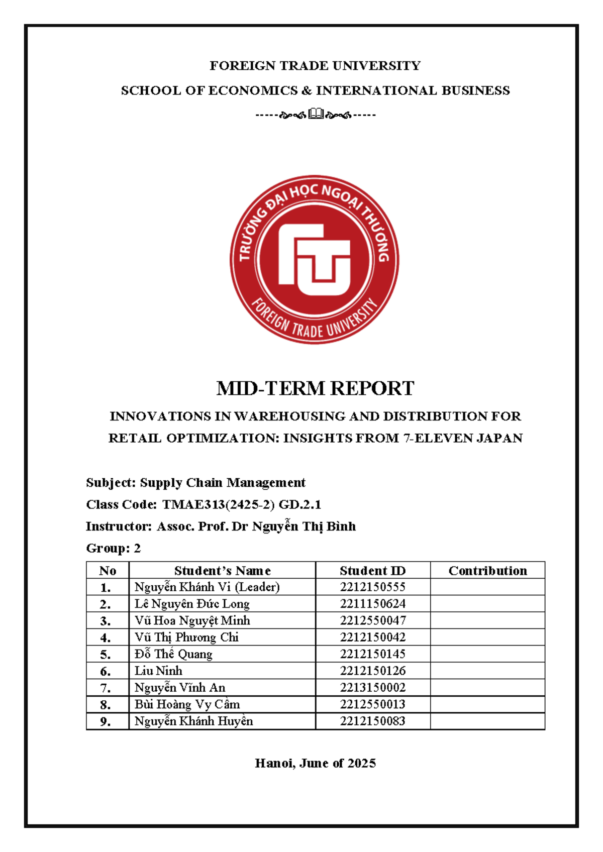 Midterm Report GD.2.1: Innovations in 7-Eleven Japan's Warehousing & - Studocu